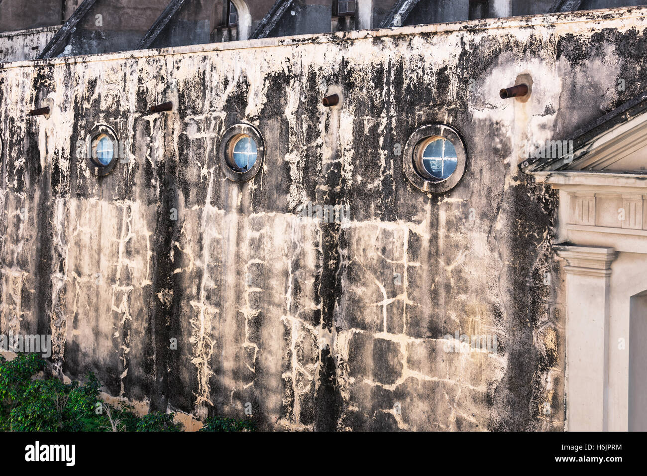 window in the wall of the old church Stock Photo - Alamy
