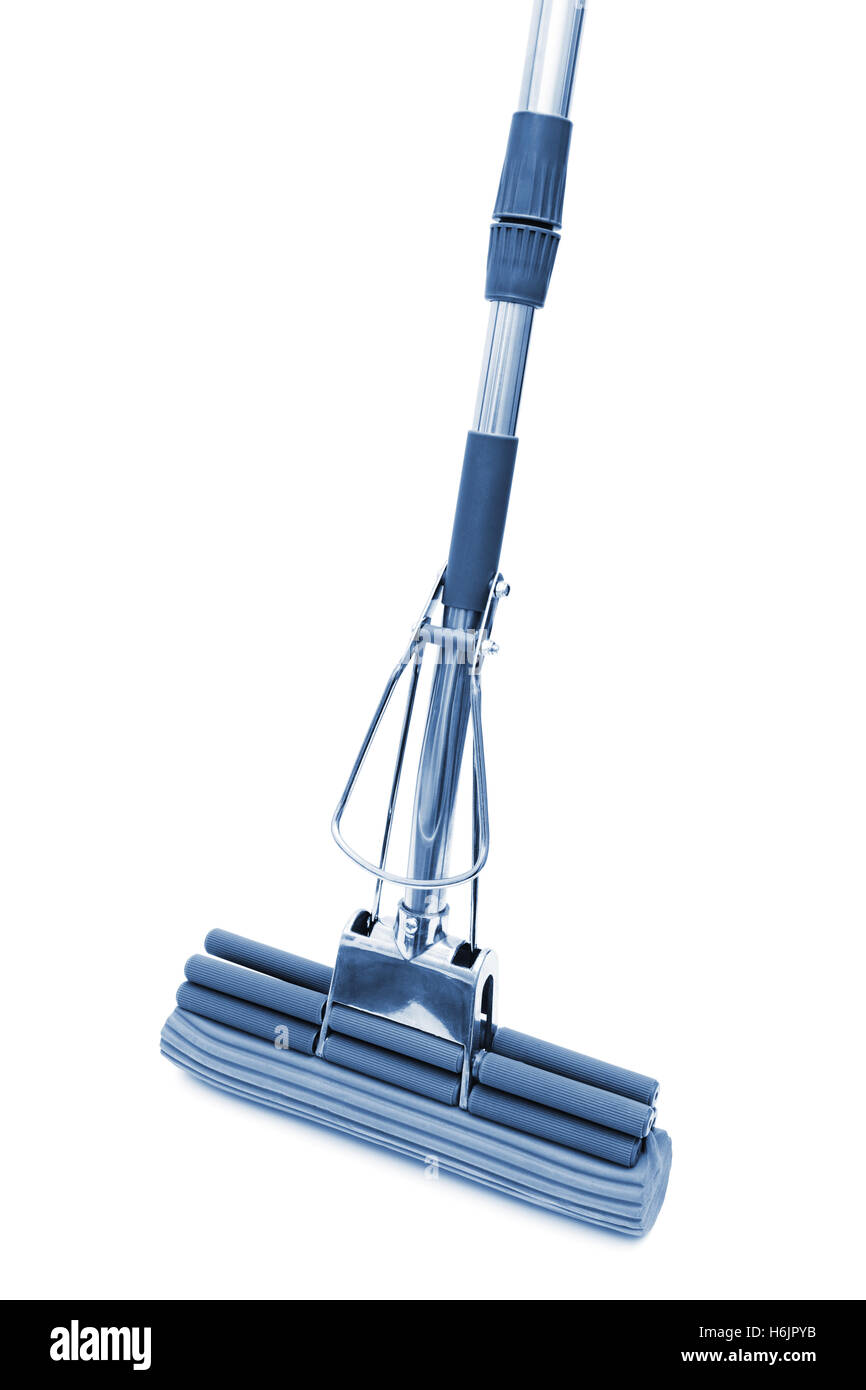 modern mop for washing floors on a white background Stock Photo - Alamy