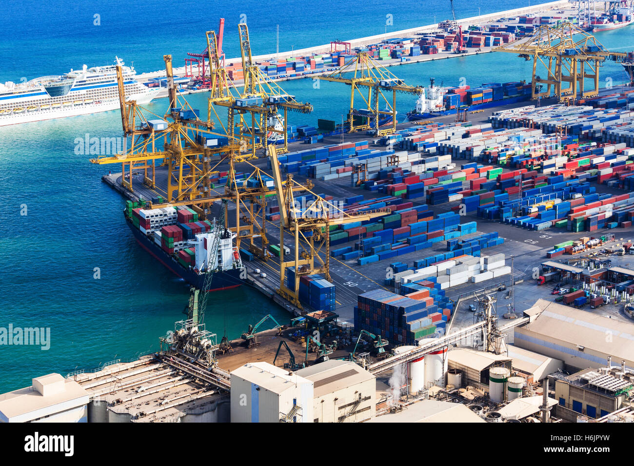 modern sea port on a sunny day Stock Photo - Alamy
