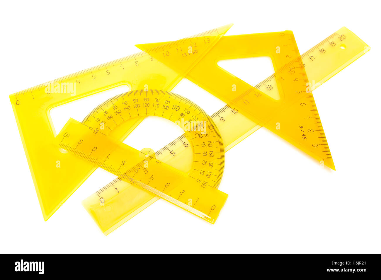 a set of measuring tools on white background Stock Photo - Alamy