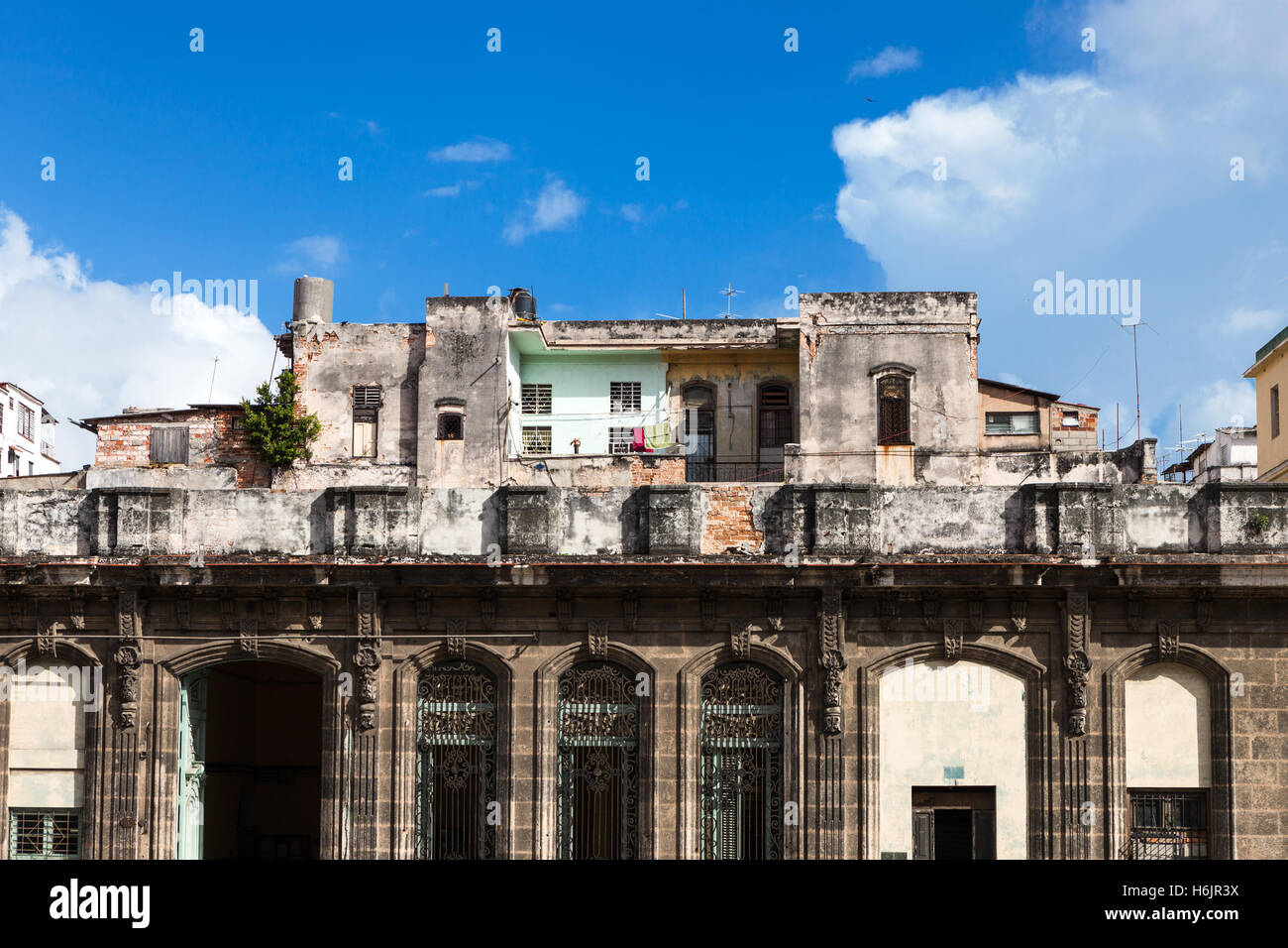 old ruined house with empty windows Stock Photo - Alamy