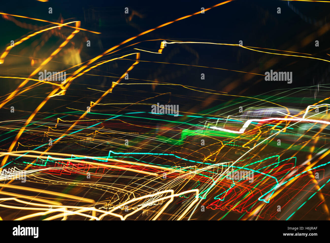 Abstract long exposure image of colorful city street light as urban ...
