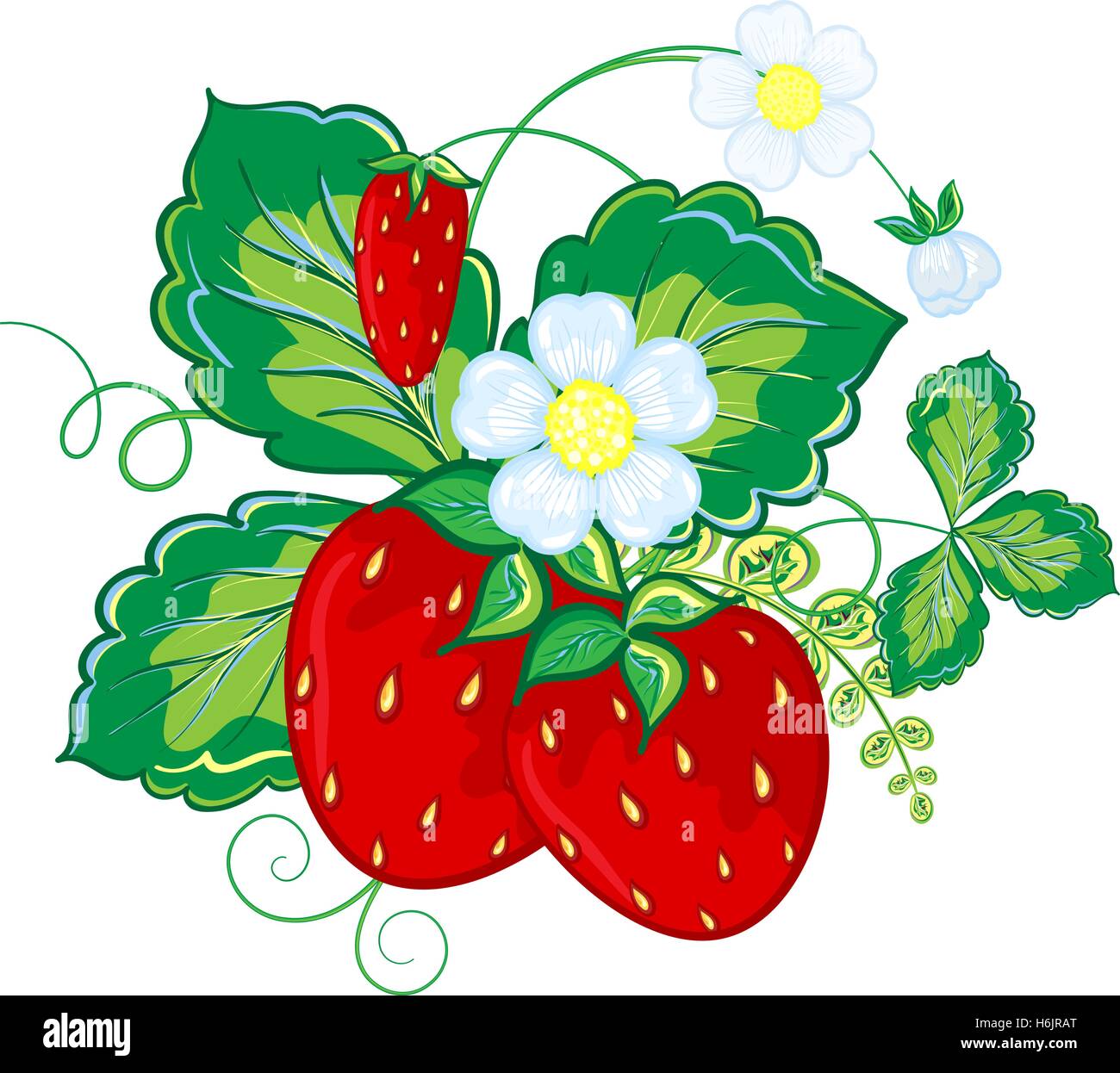 Strawberries vector hand draw cartoon illustrations Stock Vector Image ...