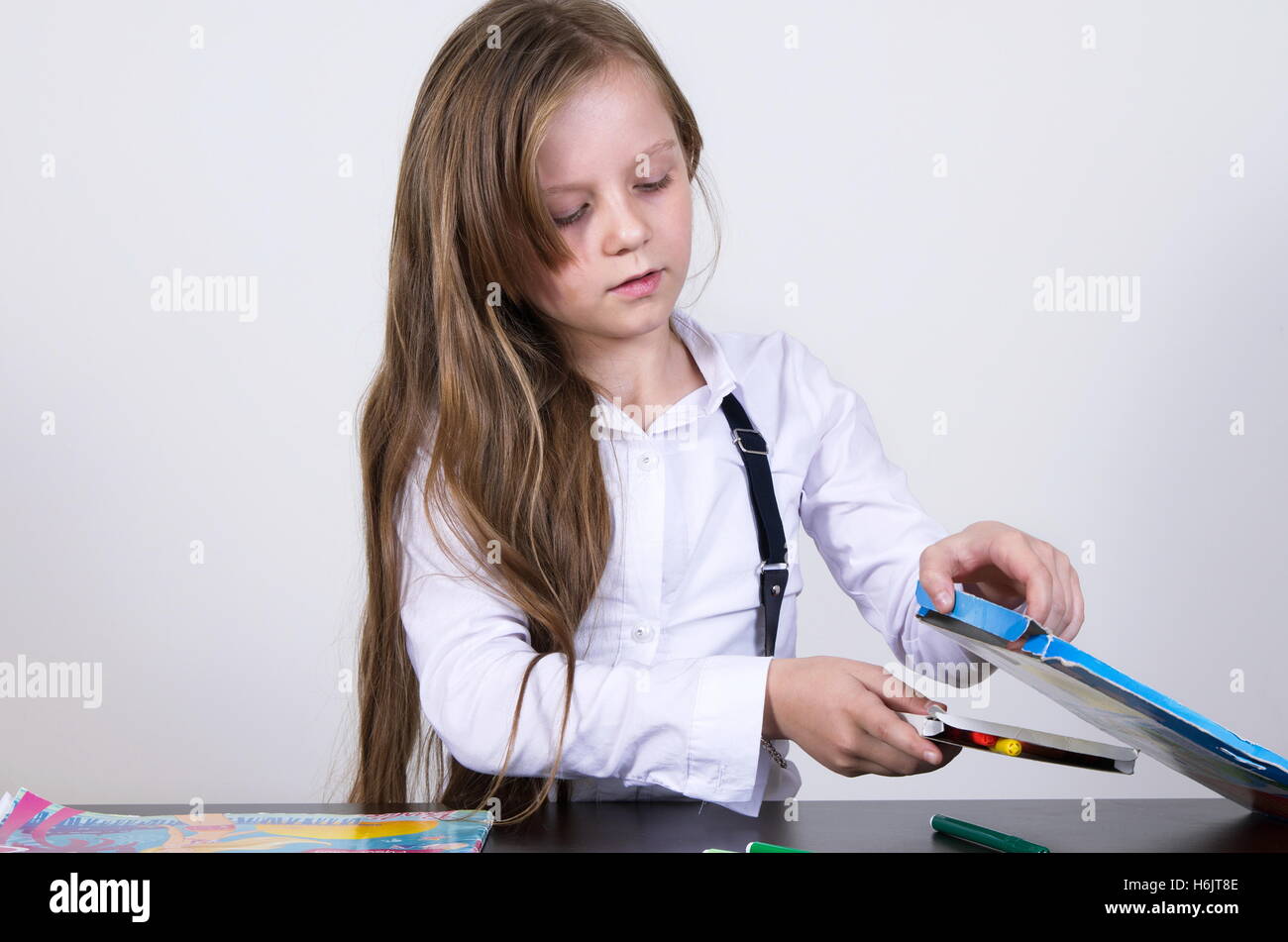 pretty school girl portrait closeup Stock Photo - Alamy