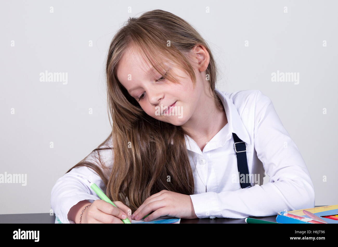 pretty school girl portrait closeup Stock Photo - Alamy