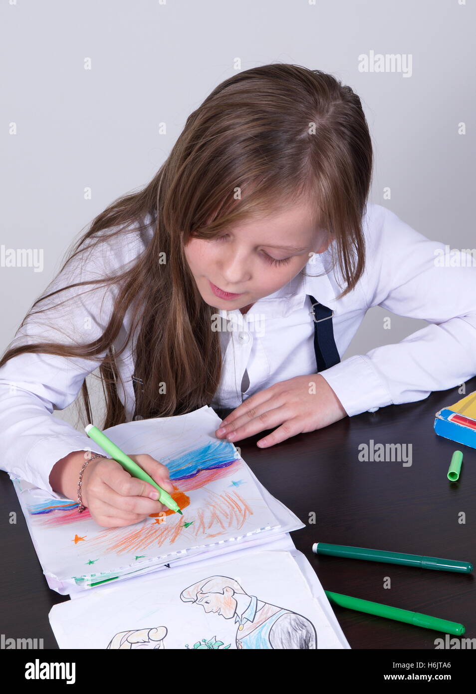 pretty school girl portrait closeup Stock Photo - Alamy