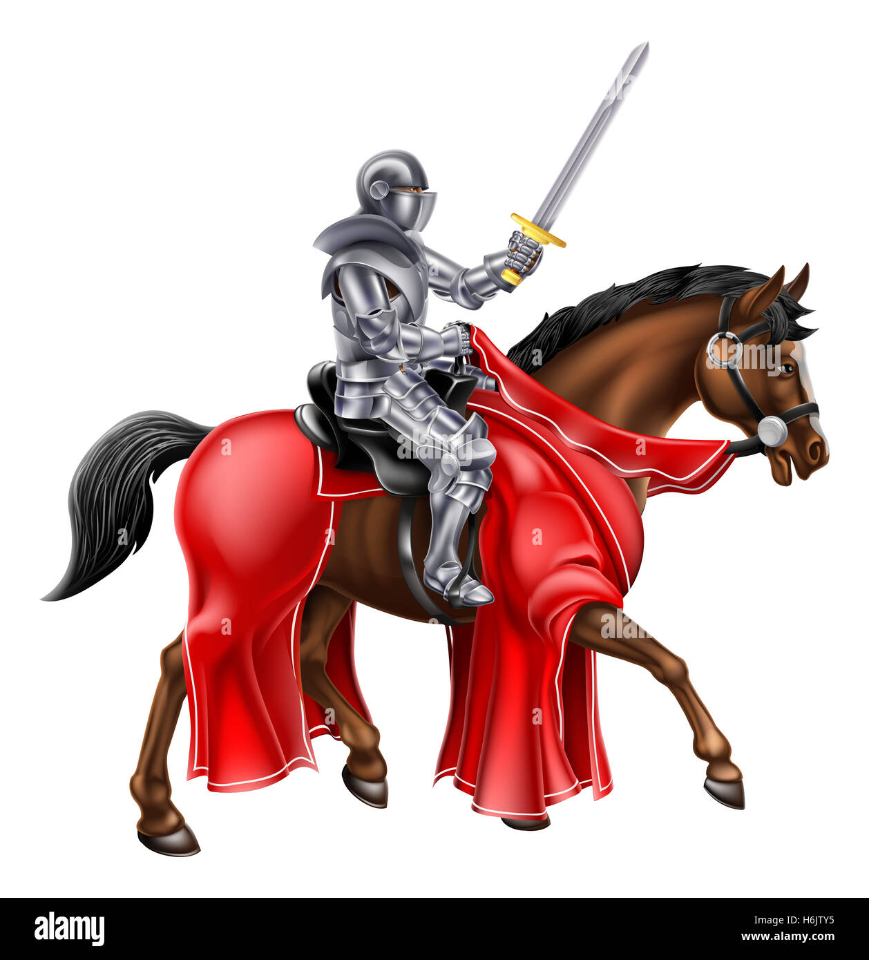Knight riding horse cartoon hi-res stock photography and images - Alamy
