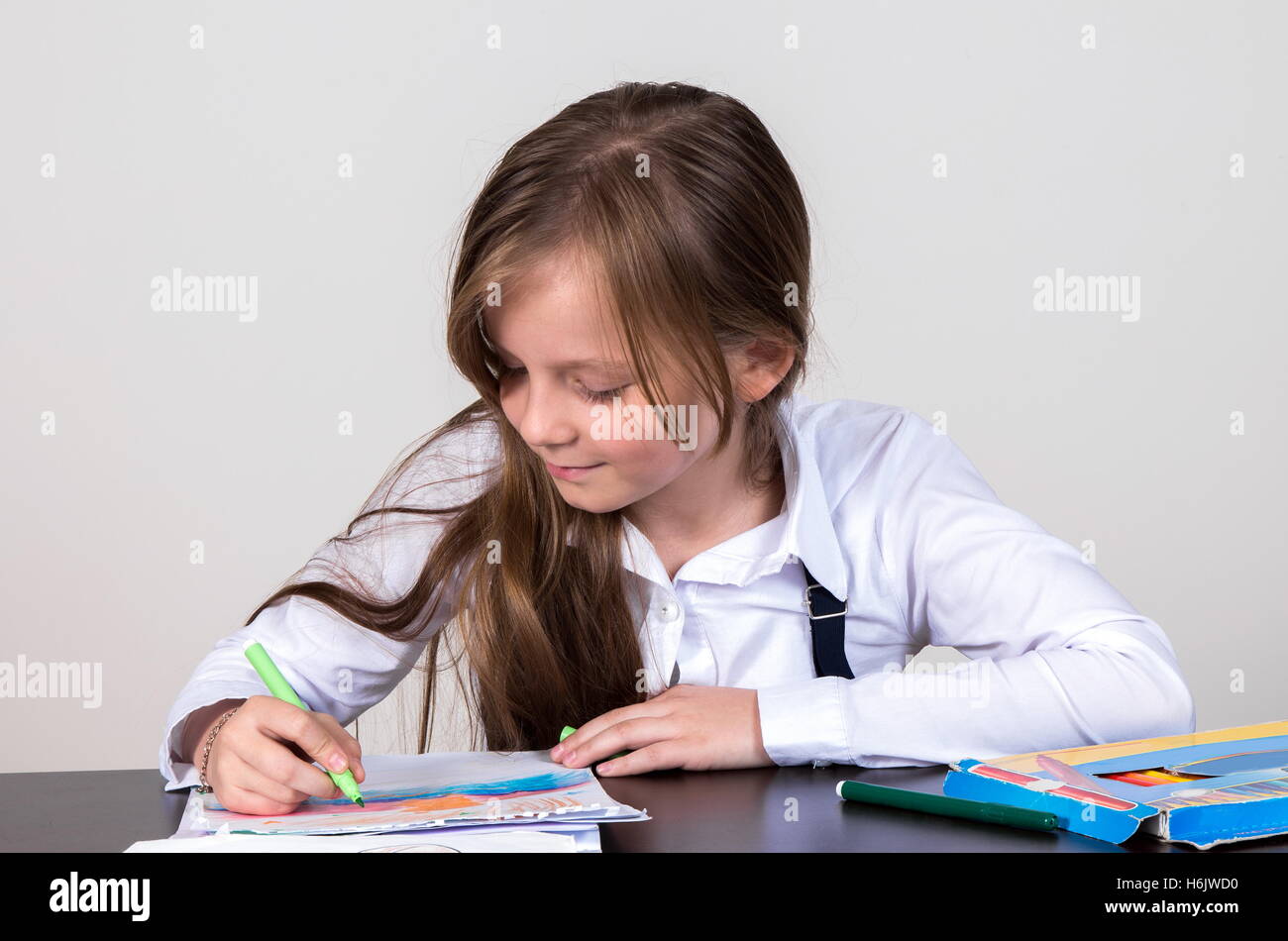 pretty school girl portrait closeup Stock Photo - Alamy