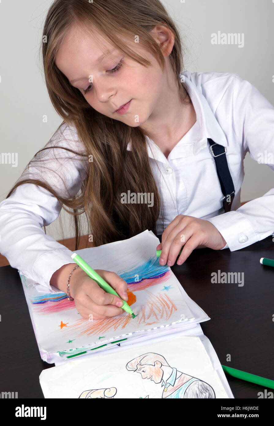 pretty school girl portrait closeup Stock Photo - Alamy