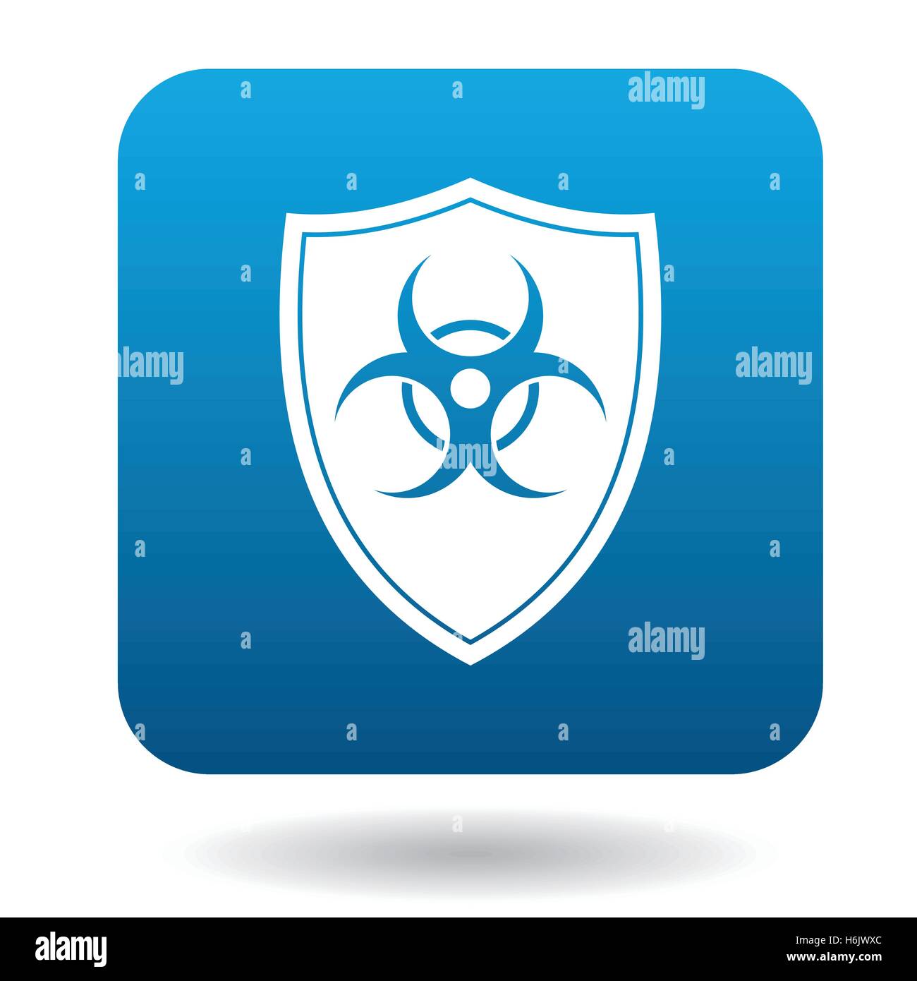 Shield with a biohazard sign icon, simple style Stock Vector Image ...
