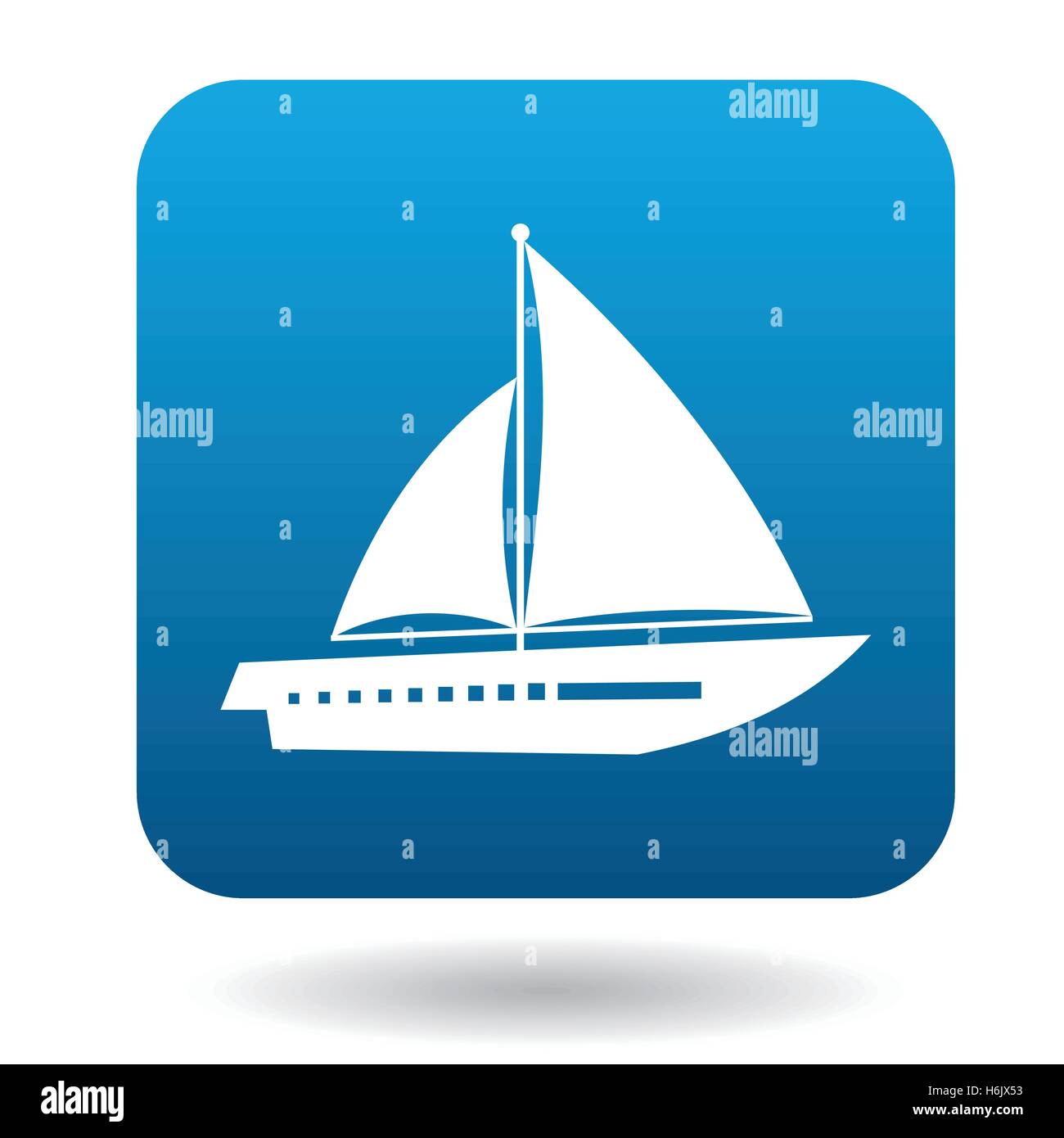 Sailing vessel with two sails icon in flat style Stock Vector Image ...