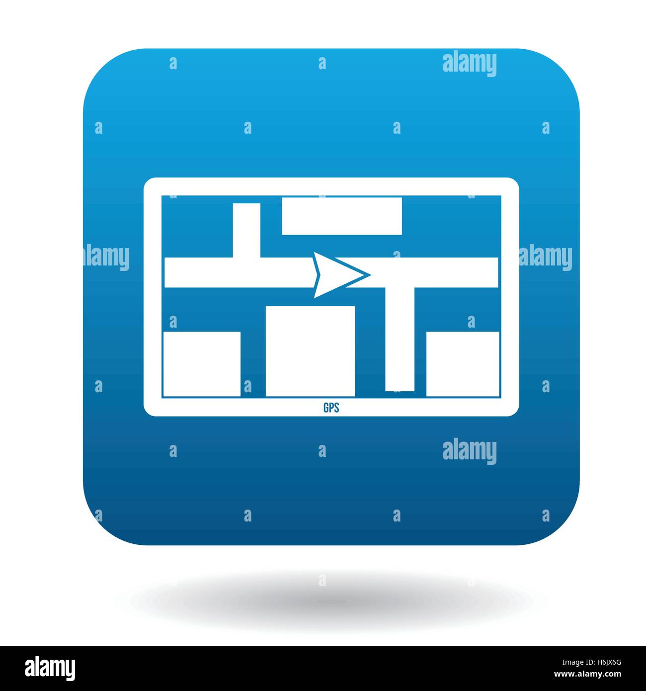City map with arrow navigator icon Stock Vector Image & Art - Alamy
