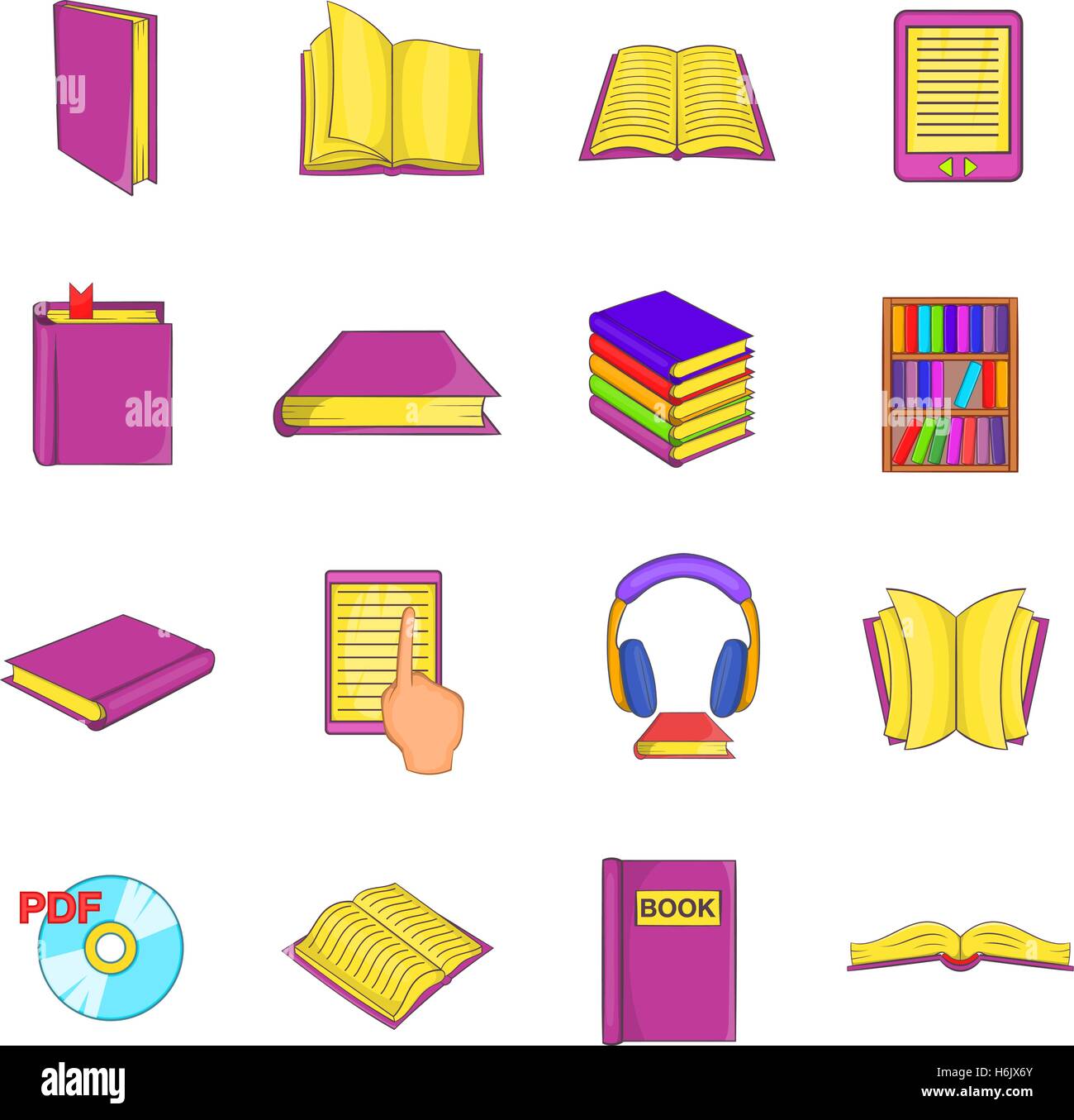 Books icons set, cartoon style Stock Vector Image & Art - Alamy