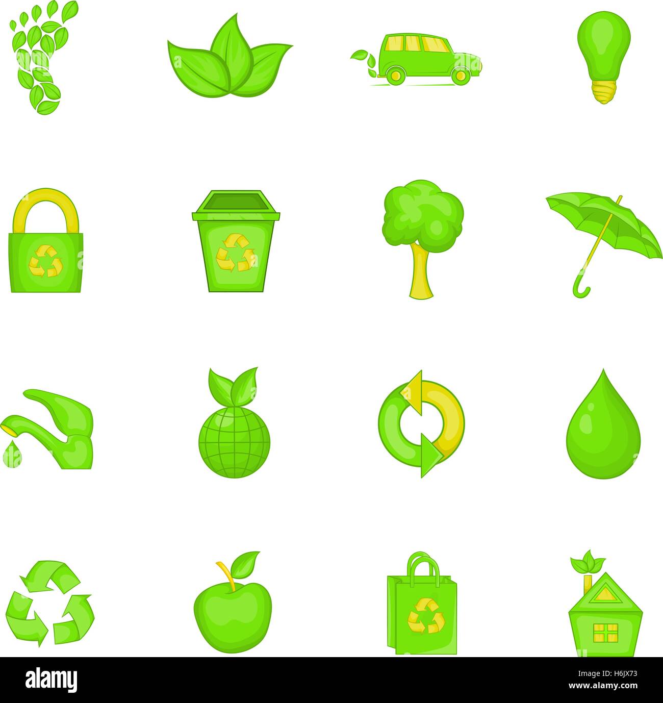Nature icons set, cartoon style Stock Vector Image & Art - Alamy