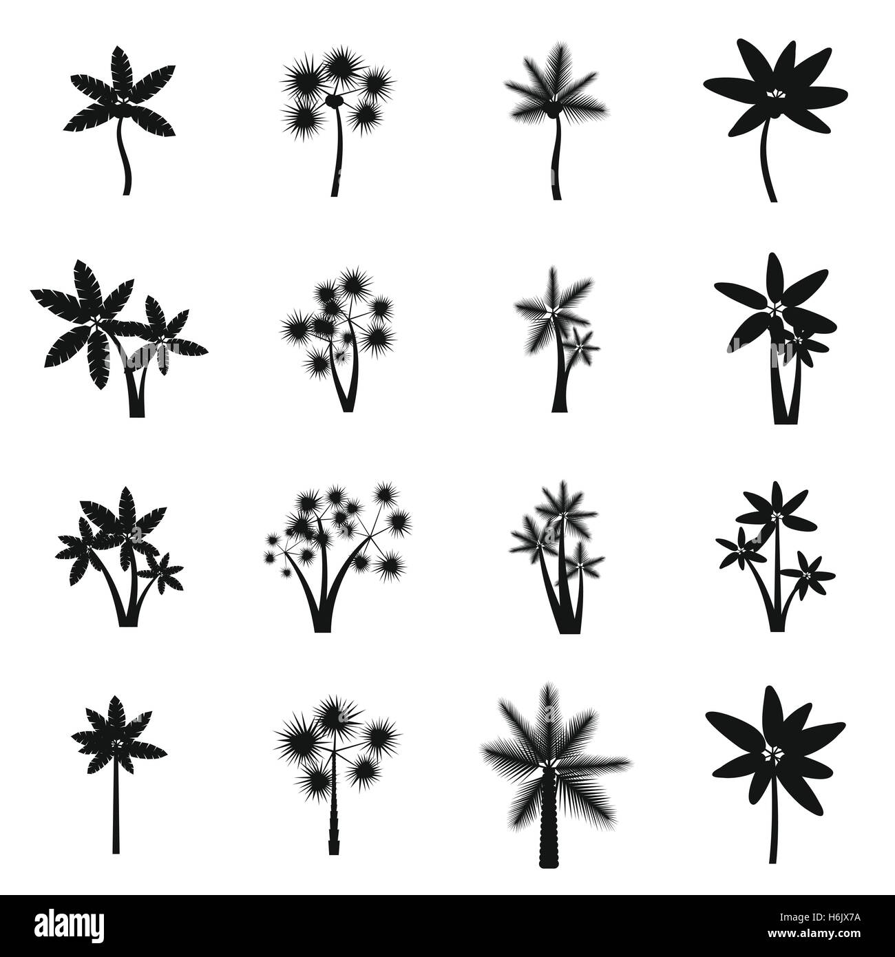 Palm tree icons set, simple style Stock Vector Image & Art - Alamy