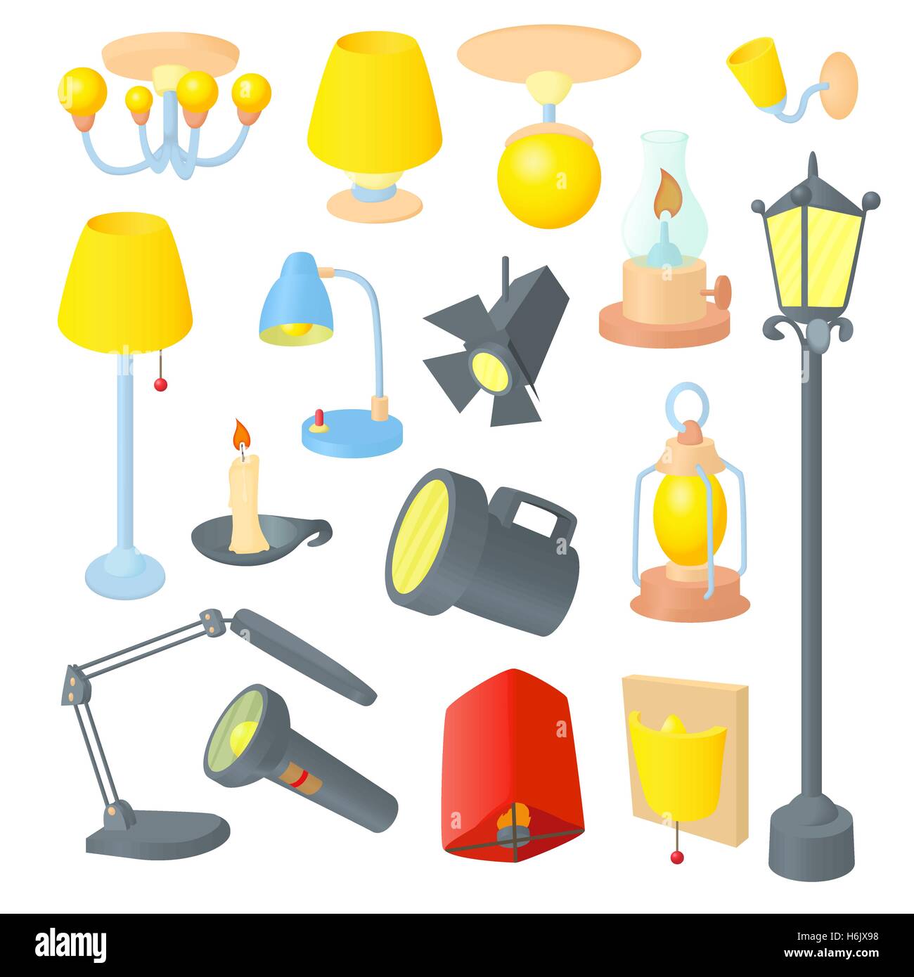 Lighting icons set , cartoon style Stock Vector Image & Art - Alamy