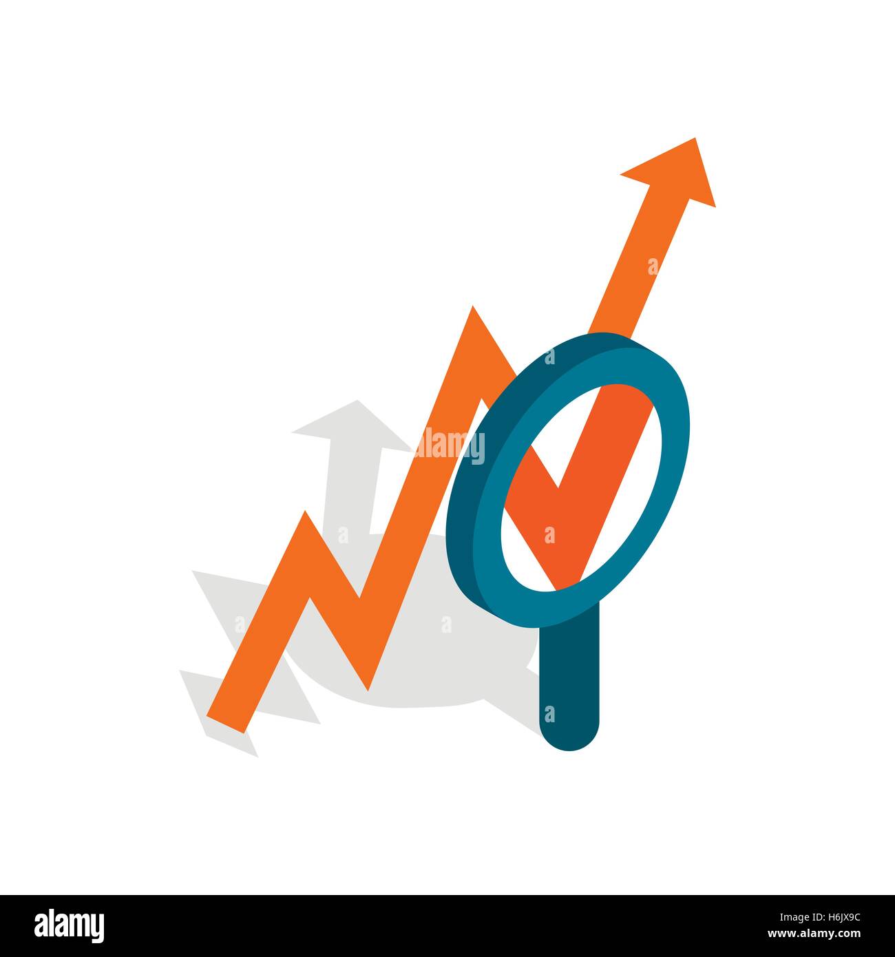 Magnifier and growth chart icon Stock Vector Image & Art - Alamy