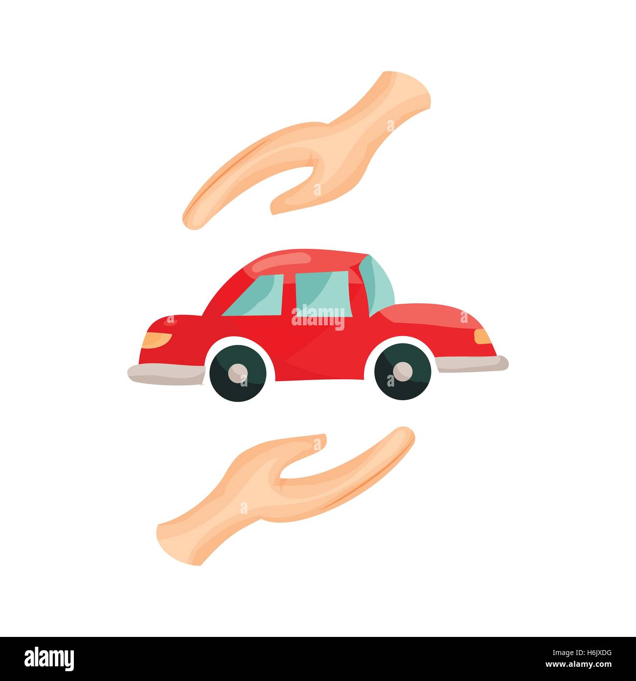 Car protected by hands icon, cartoon style Stock Vector Image & Art - Alamy