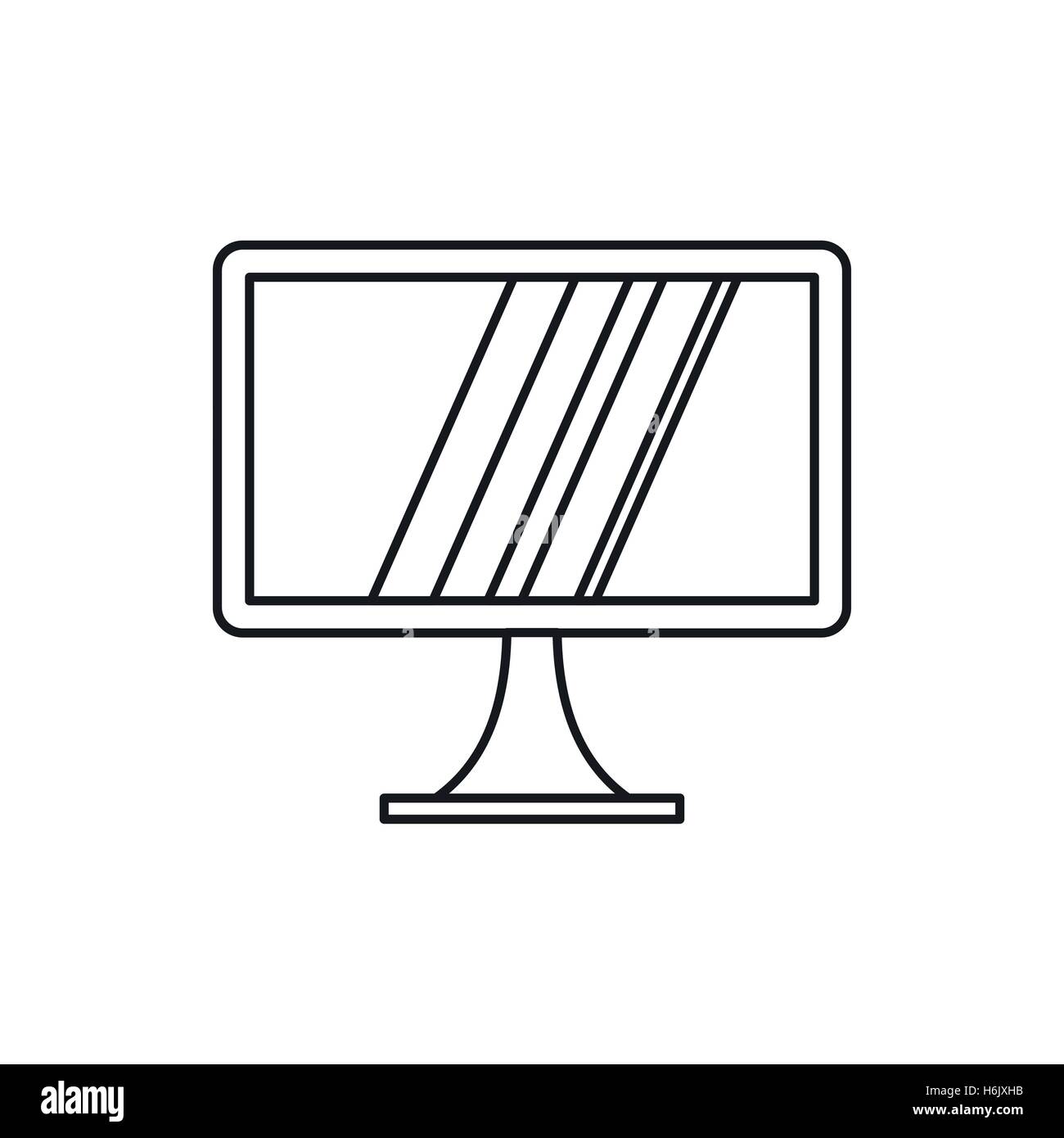 Computer monitor icon, outline style Stock Vector Image & Art - Alamy