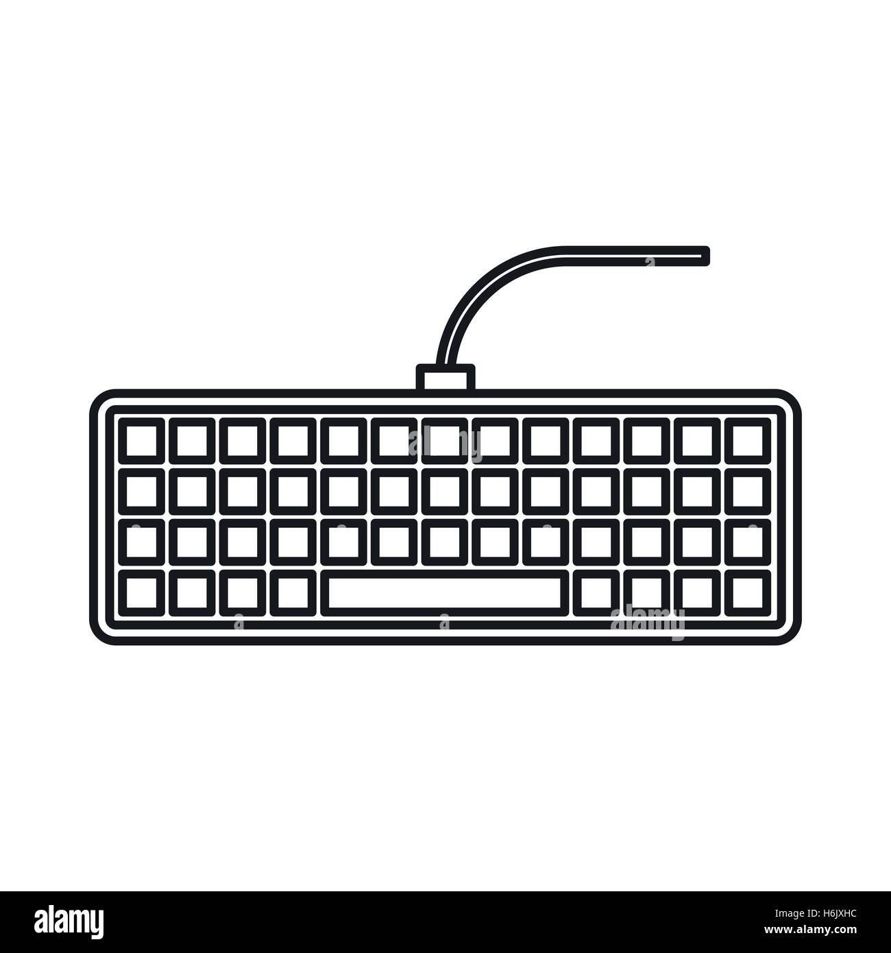 Black computer keyboard icon, outline style Stock Vector Image & Art ...
