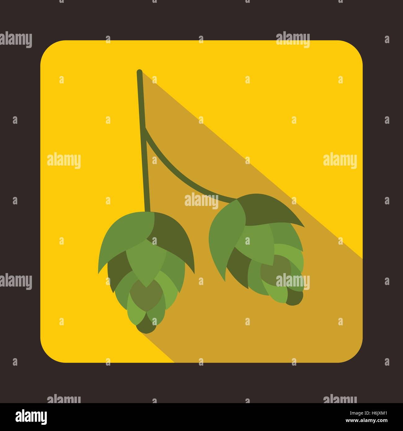 Branch of hops icon in flat style Stock Vector Image & Art - Alamy