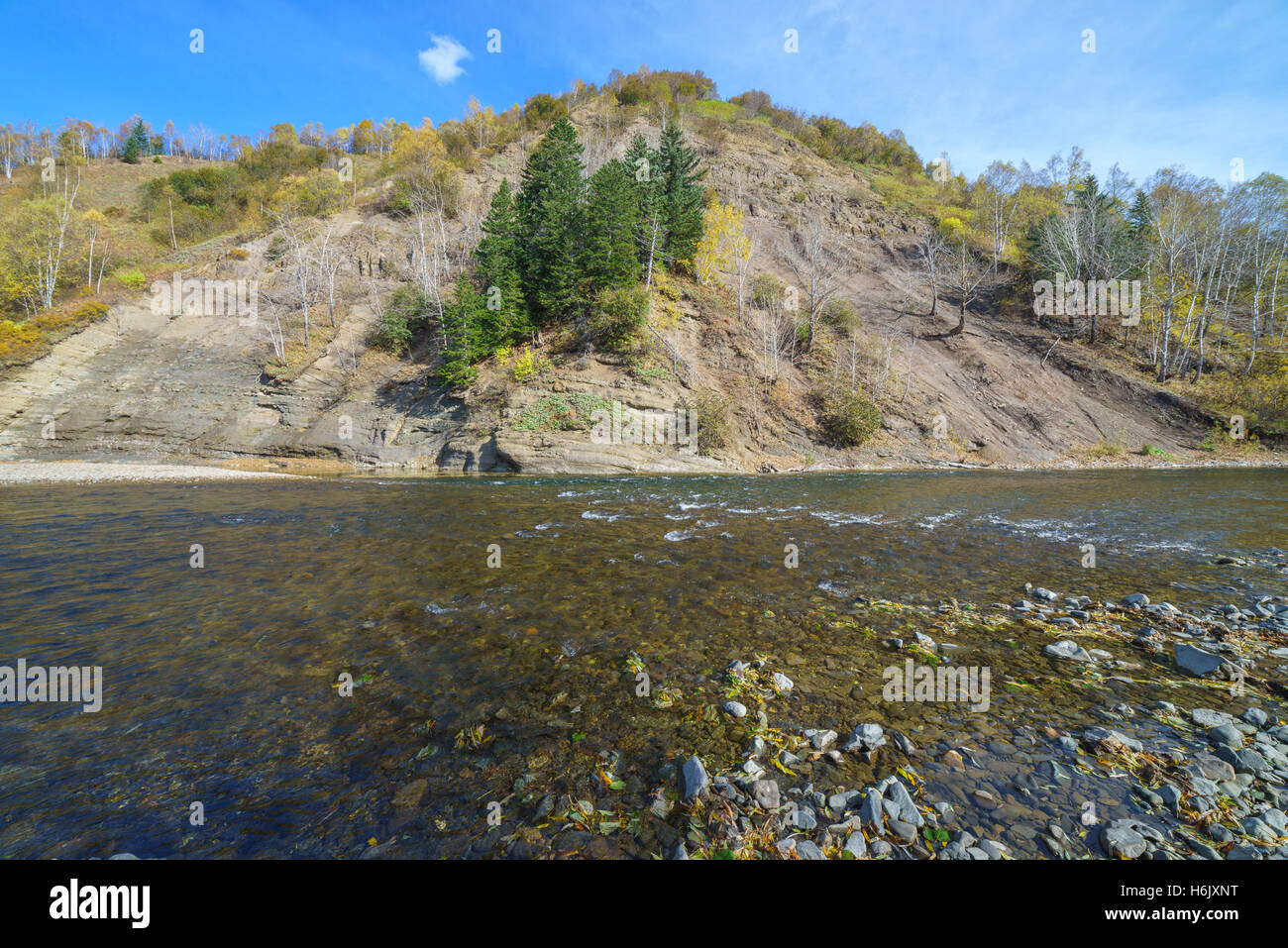 River in the rays of the autumn sun, Sakhalin Island Stock Photo - Alamy
