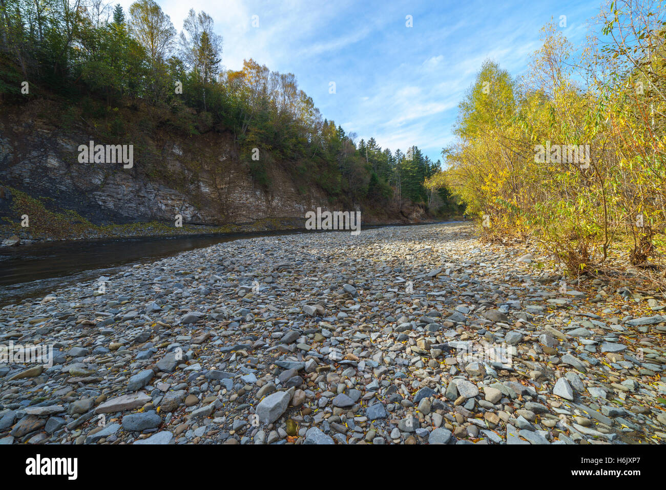 River in the rays of the autumn sun, Sakhalin Island Stock Photo - Alamy