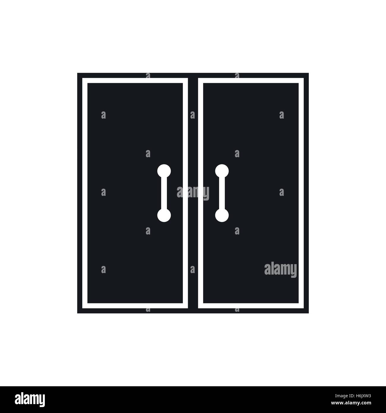 Two glass doors icon, simple style Stock Vector Image & Art - Alamy