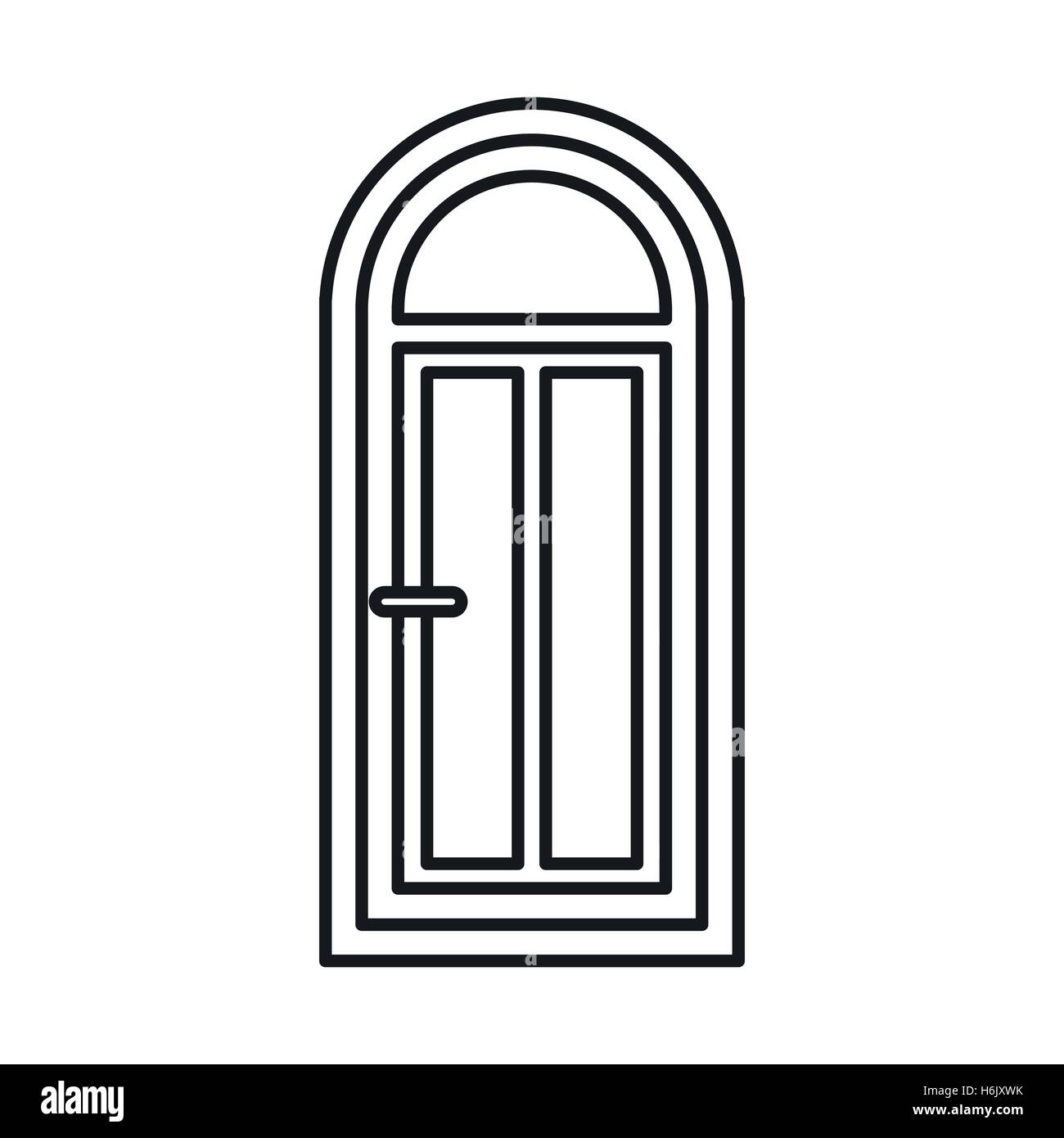 Arched wooden door with glass icon Stock Vector Image & Art - Alamy