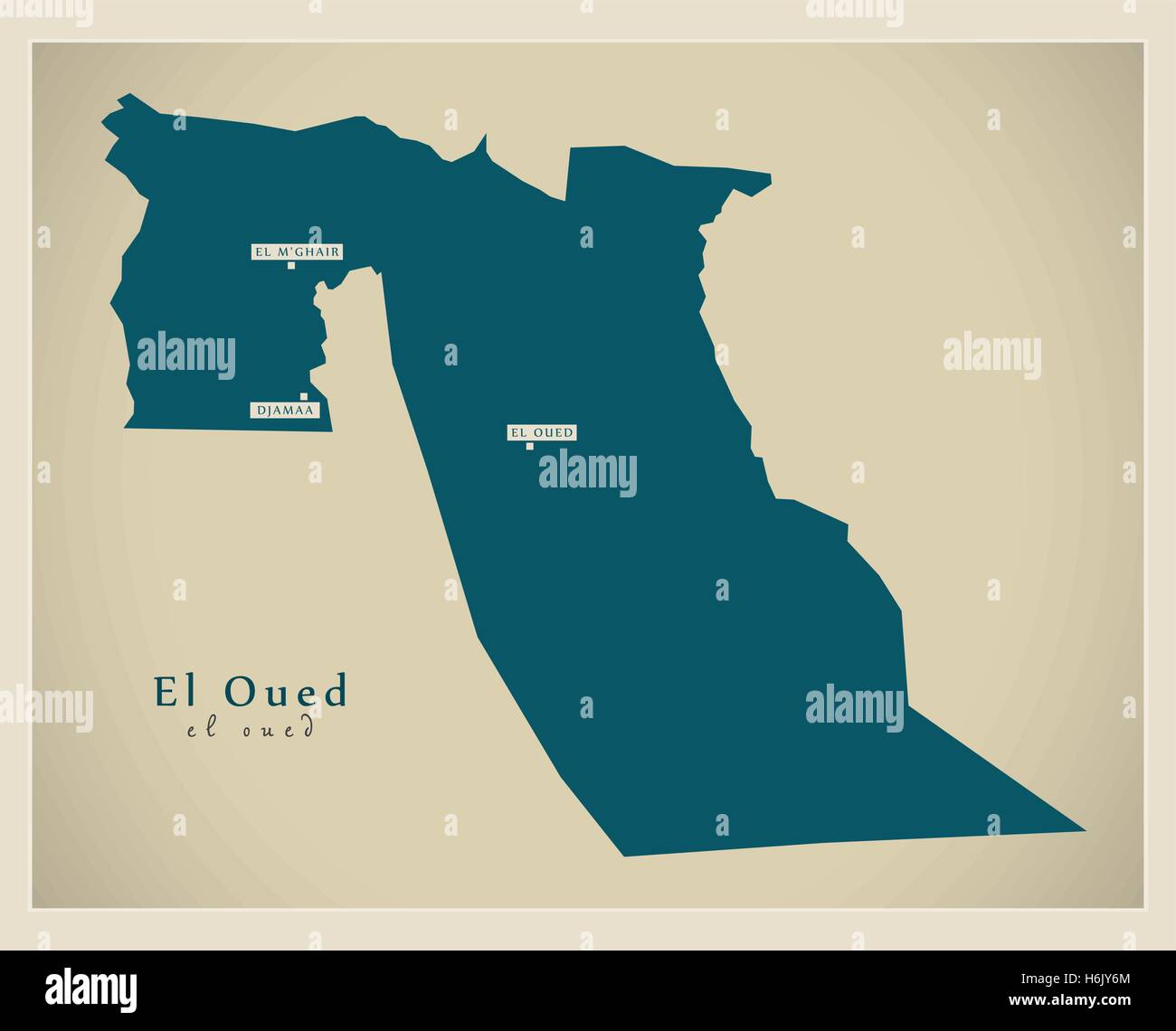 Modern Map - El Oued DZ Stock Vector Image & Art - Alamy
