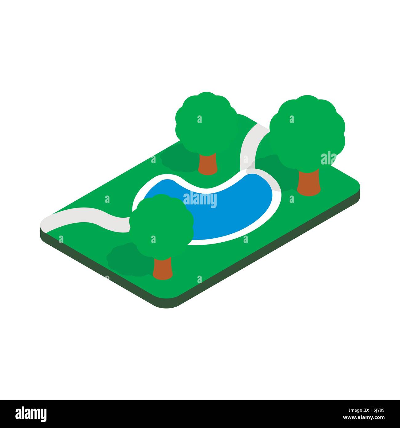 Small lake in park Stock Vector Images - Alamy