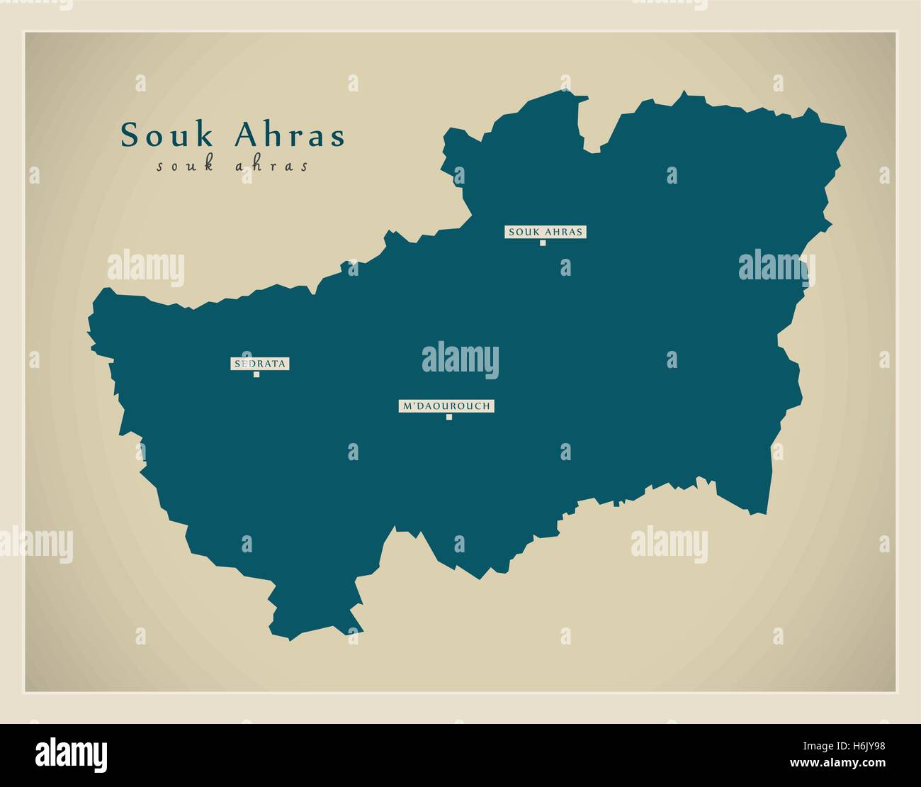 Modern Map - Souk Ahras DZ Stock Vector Image & Art - Alamy