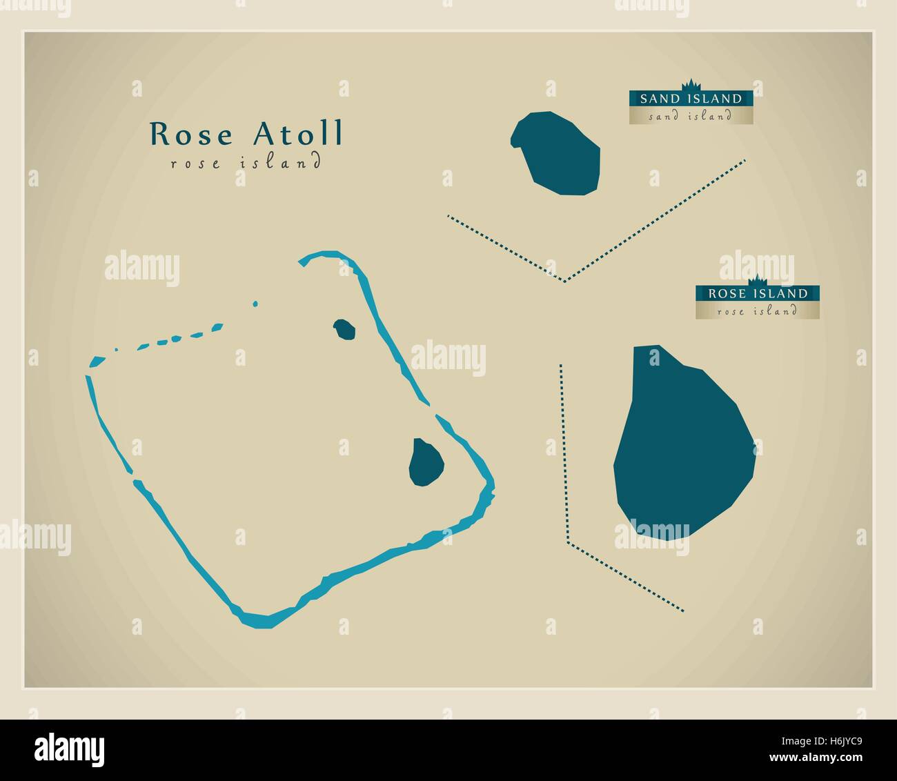 Modern Map - Rose Atoll AS Stock Vector Image & Art - Alamy