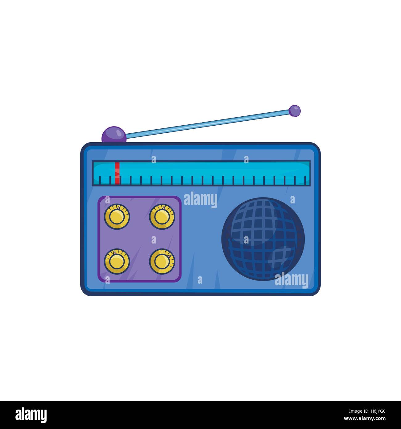 Retro radio receiver icon in cartoon style Stock Vector Image & Art - Alamy