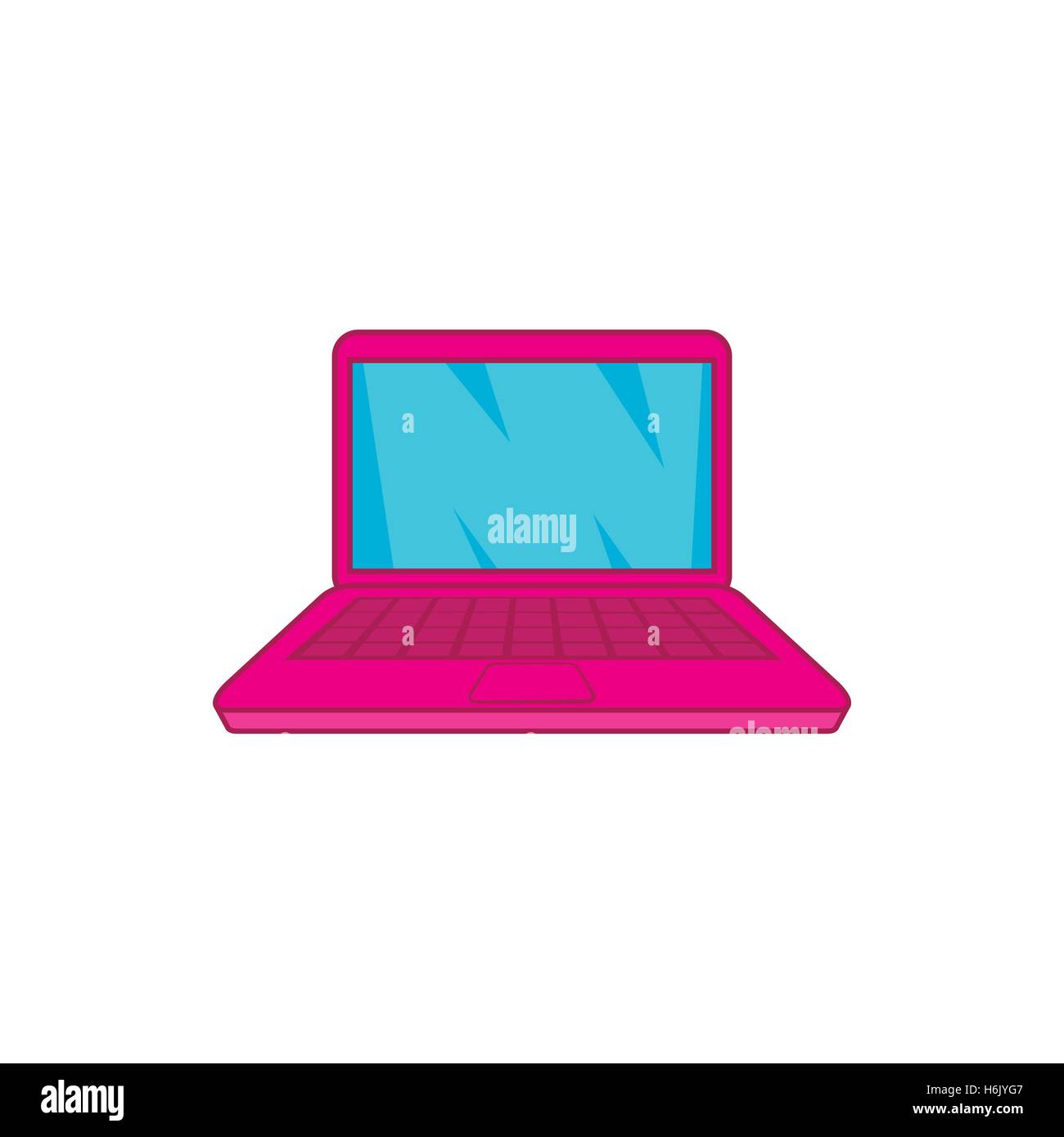 Pink laptop icon in cartoon style Stock Vector Image & Art - Alamy