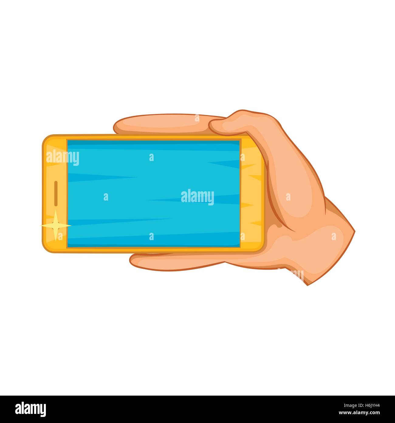Hand with mobile phone icon, cartoon style Stock Vector Image & Art - Alamy