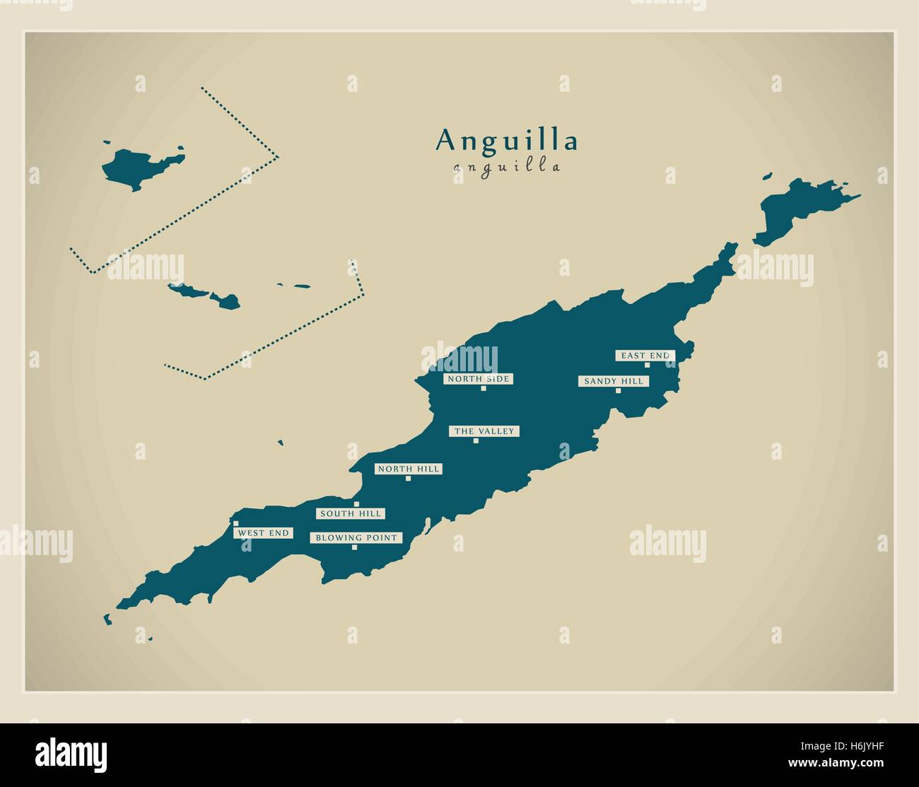 Anguilla vector map hi-res stock photography and images - Alamy
