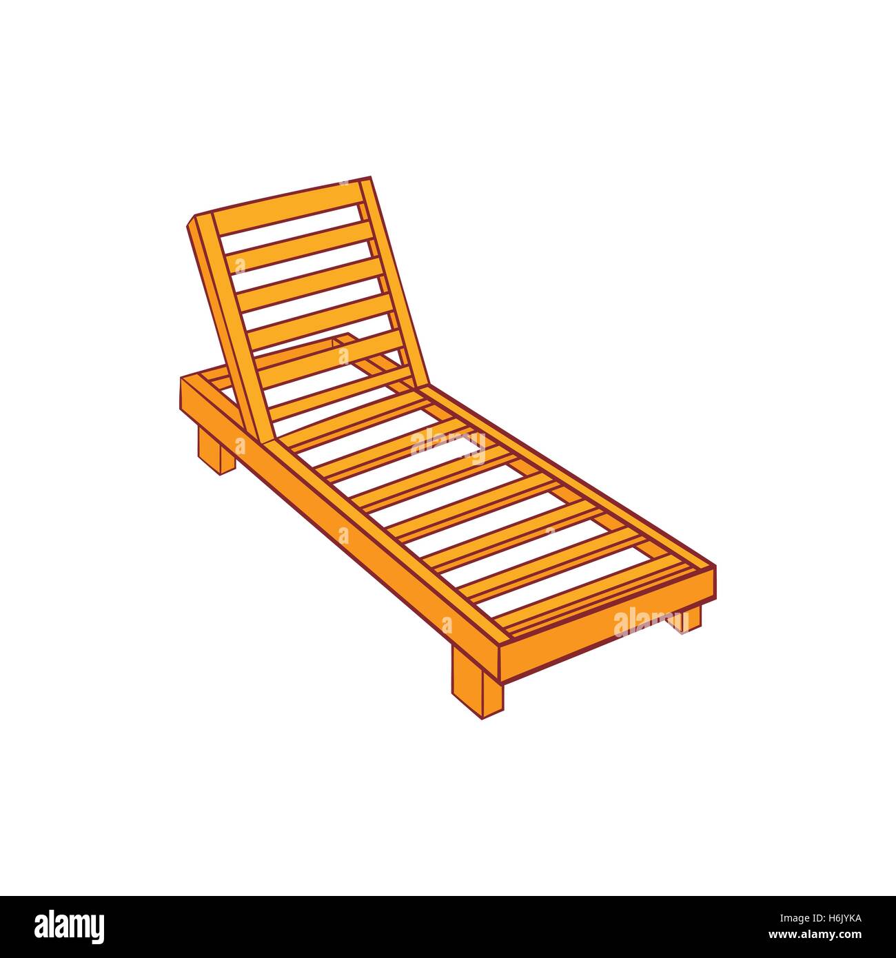 Wooden chaise lounge icon, cartoon style Stock Vector Image & Art - Alamy