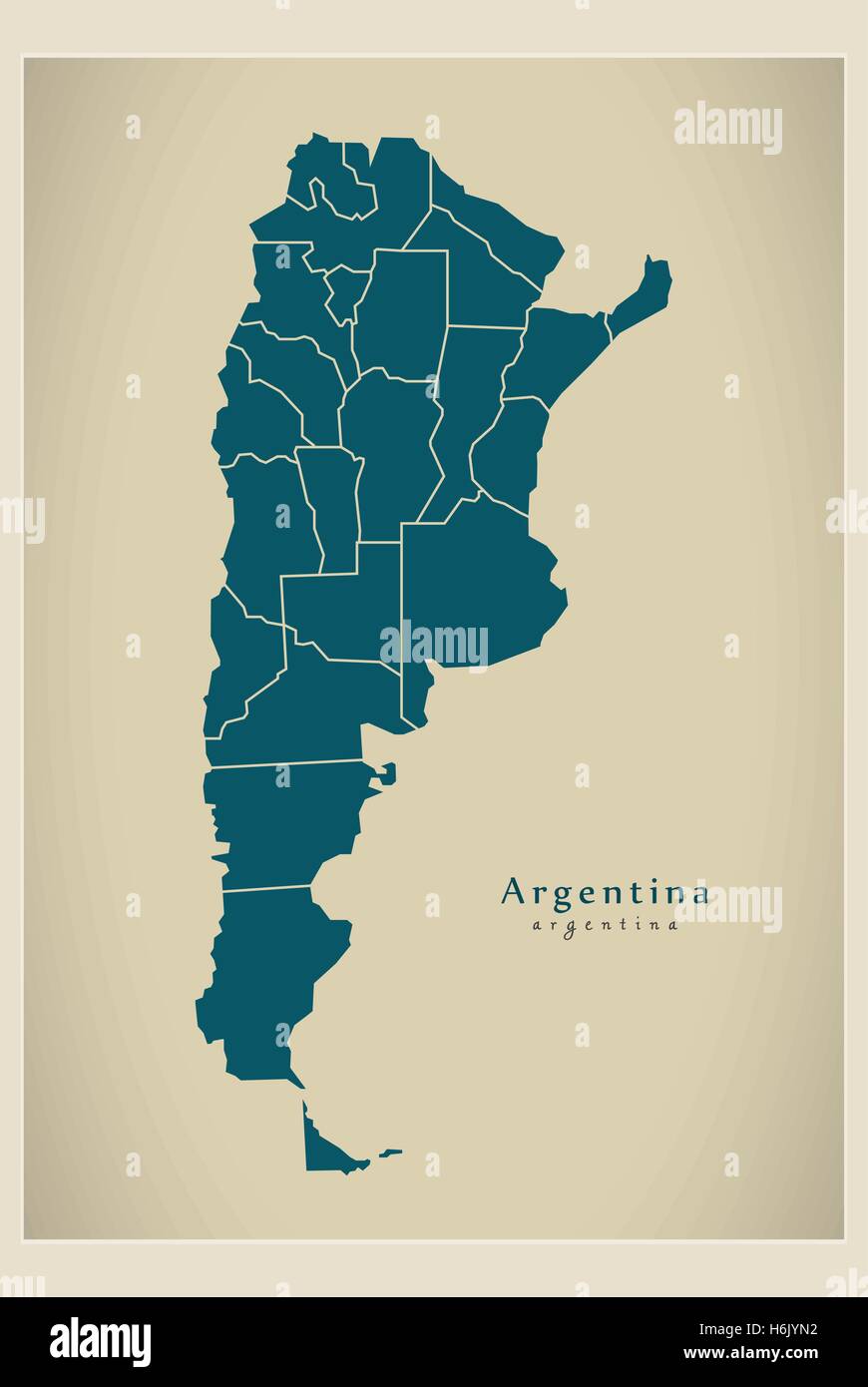 Modern Map - Argentina with provinces AR Stock Vector Image & Art - Alamy