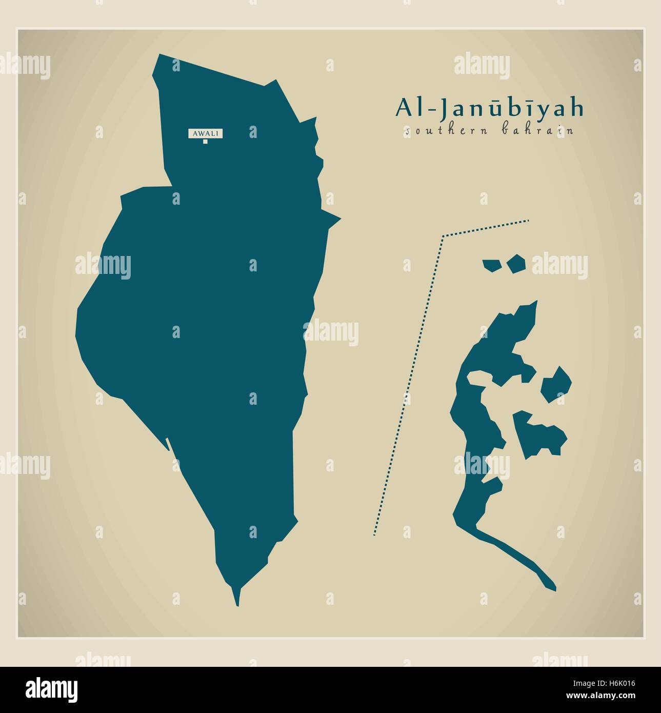 Modern Map - Al-Janubiyah BH Stock Vector Image & Art - Alamy