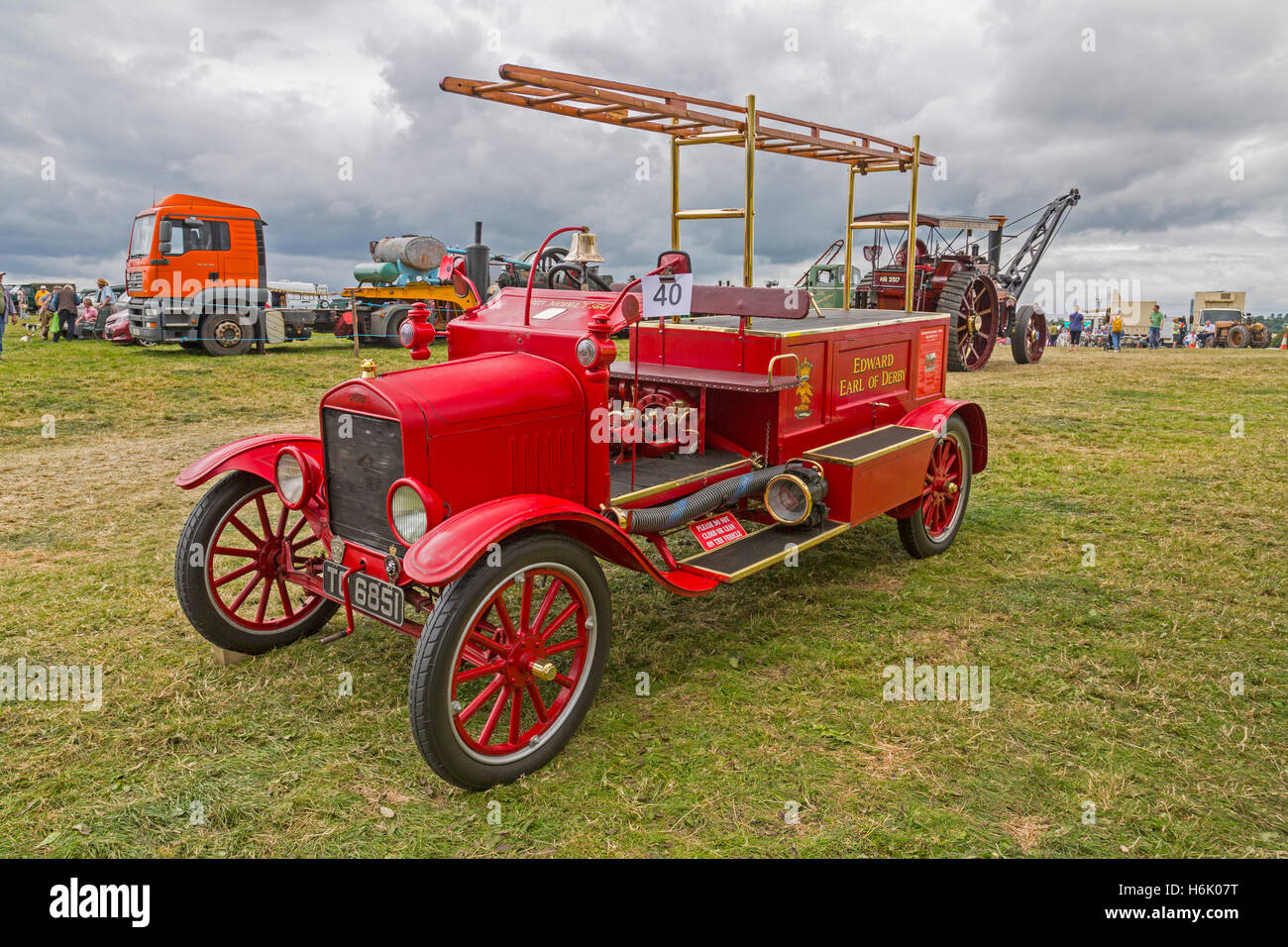 A 1923 Ford Model T fire engine 'Edward Earl of Derby' at the Low Ham ...