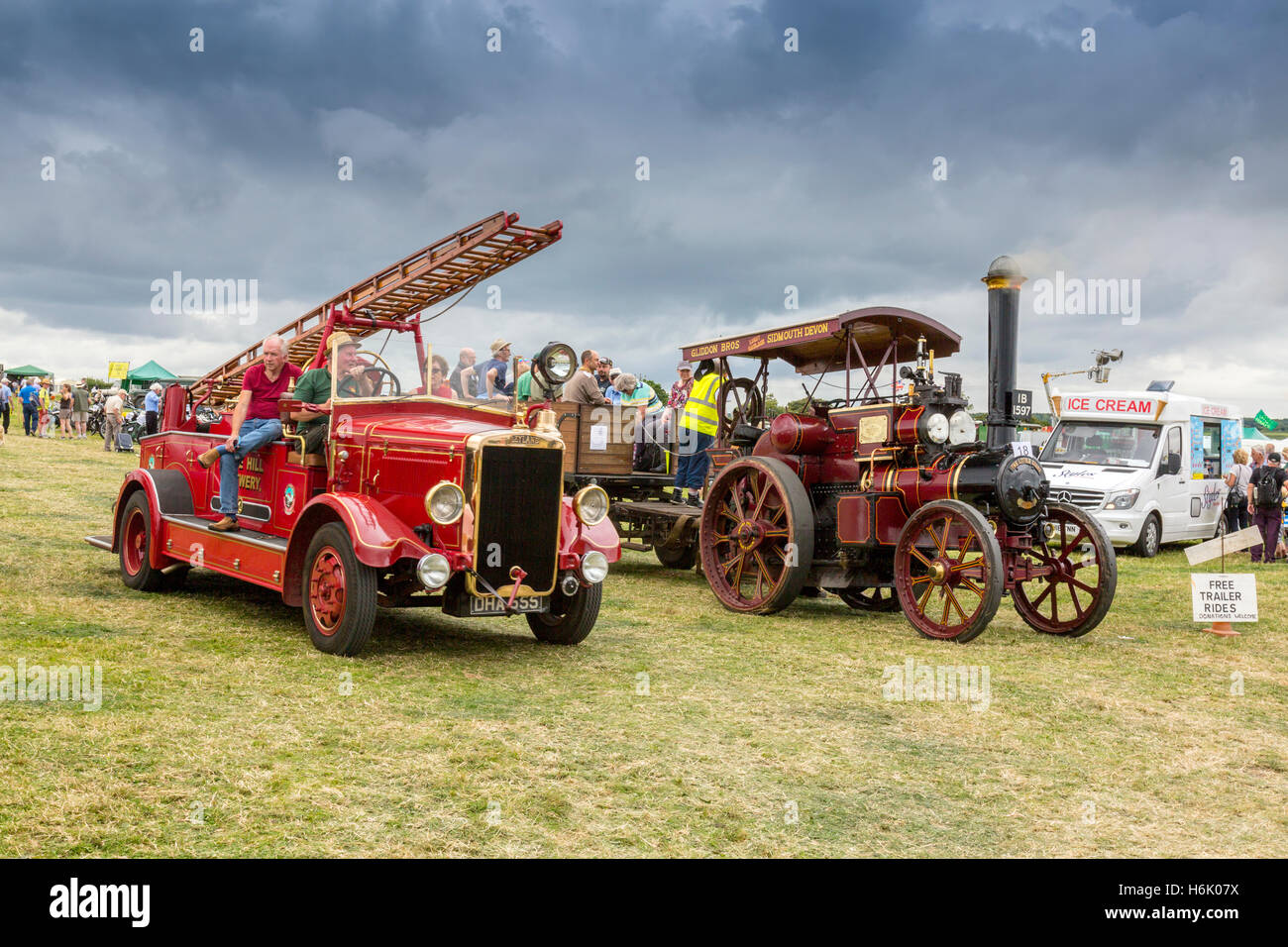 A 1937 Leyland Cub FT6 fire engine at the Low Ham Steam Rally, Somerset ...