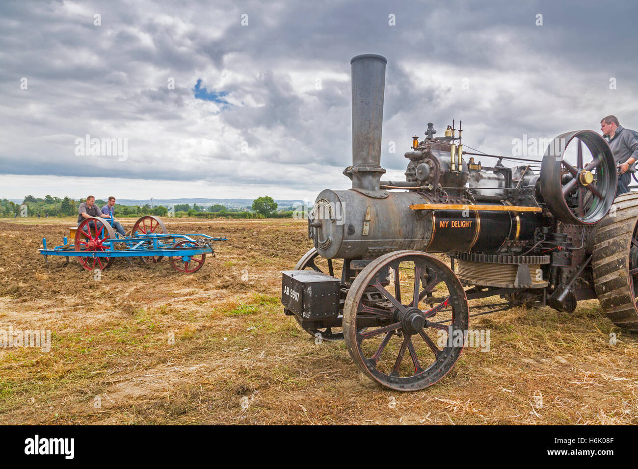A demonstration of steam ploughing with two ploughing engines at the ...