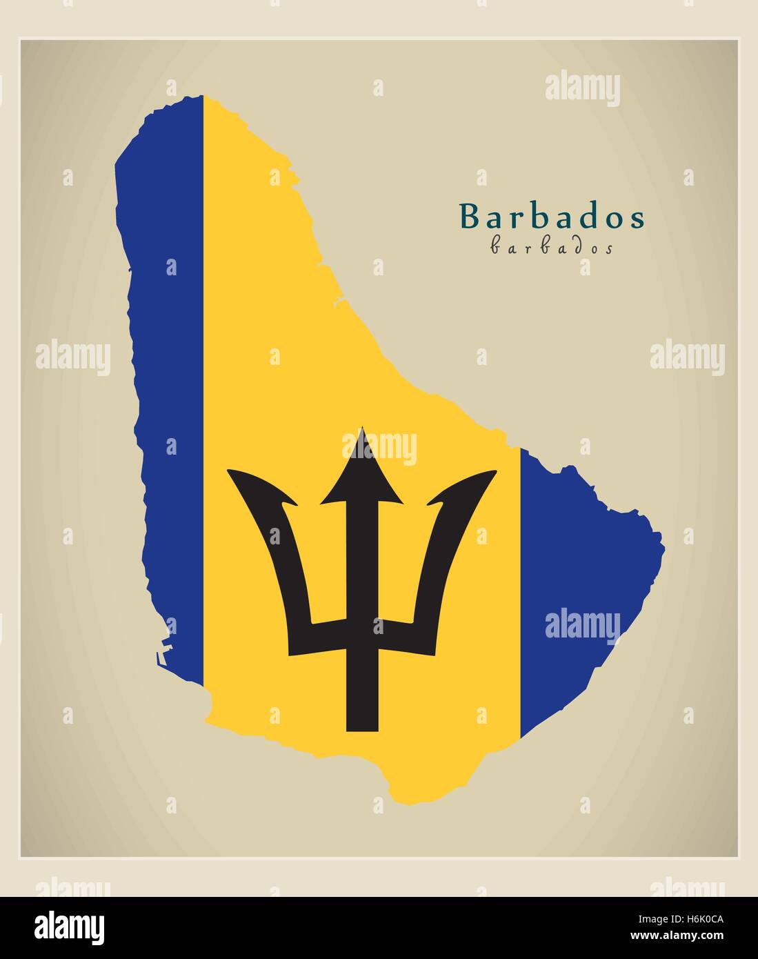 Modern Map - Barbados colored flag BB Stock Vector Image & Art - Alamy