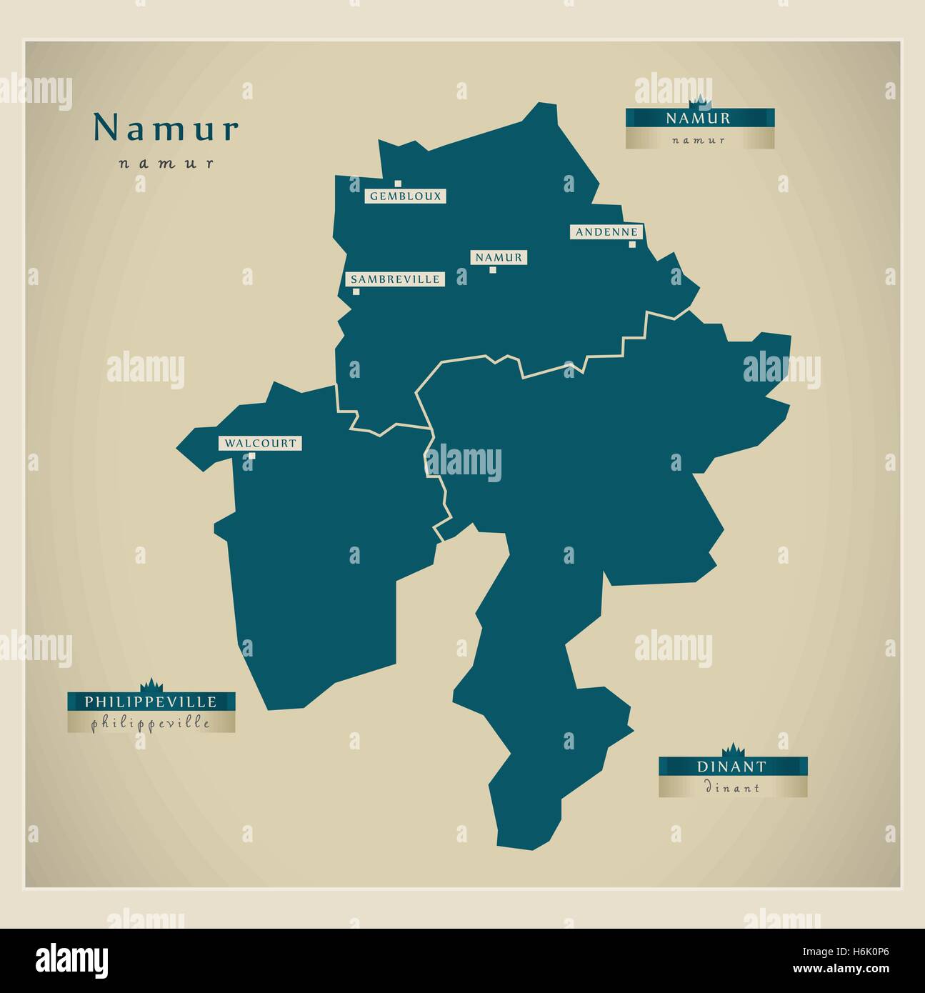 Modern Map - Namur BE Stock Vector Image & Art - Alamy