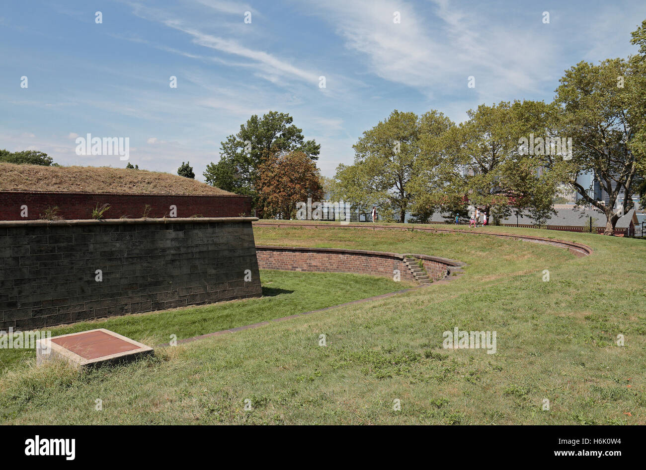 The moat and external fortifications on Fort Jay, Governors Island, New ...