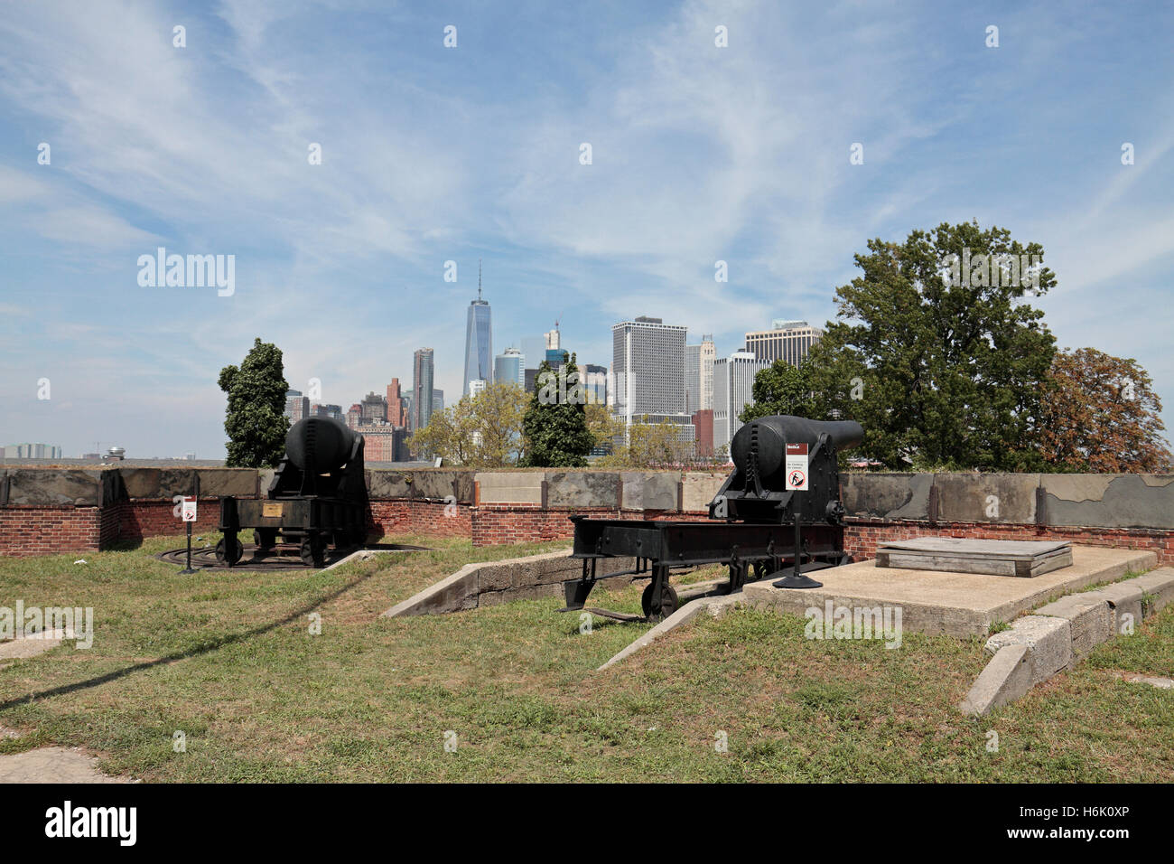 Two 15 inch Rodman gun artillery cannons from 1861 on Governors Island ...