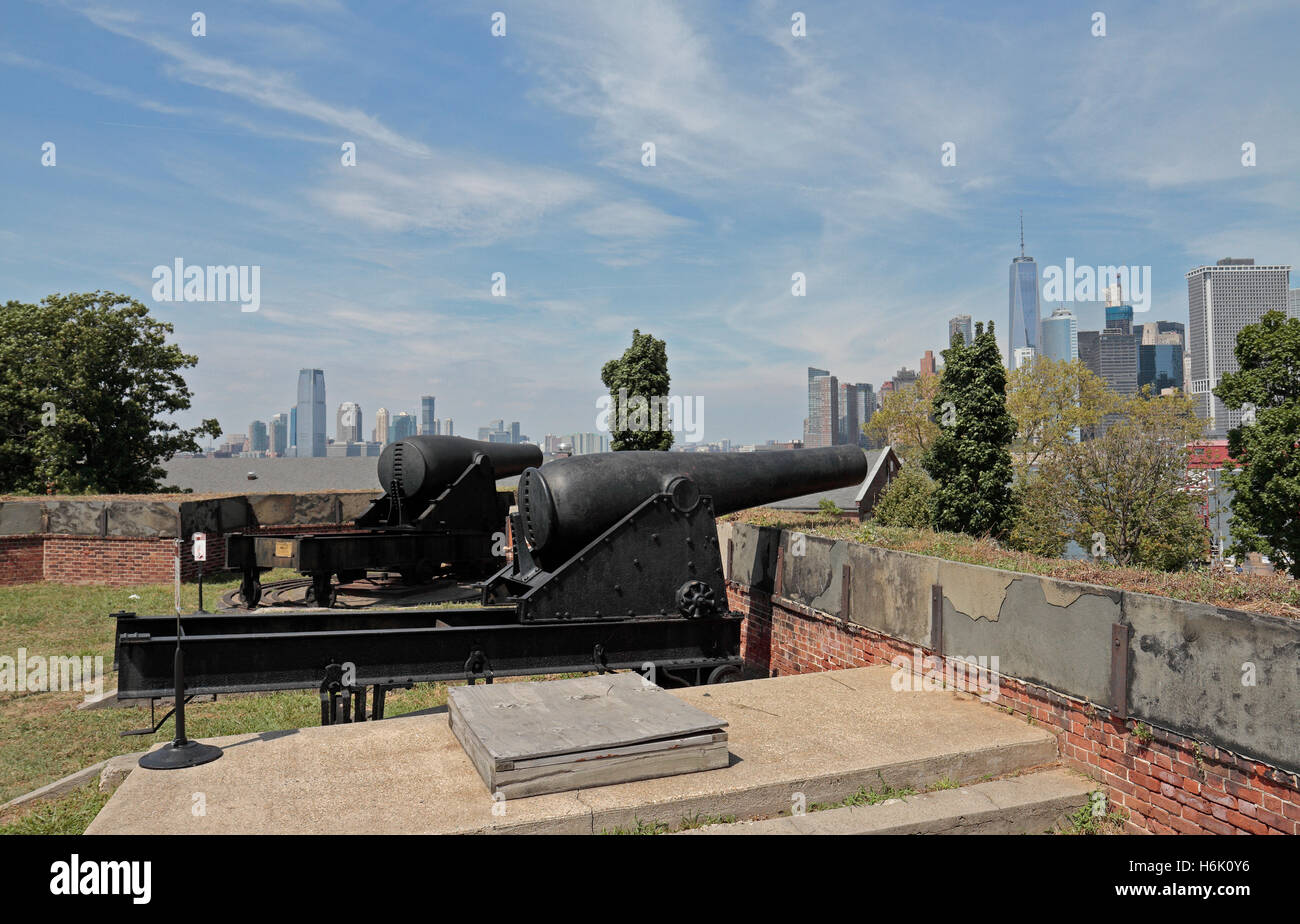 Two 15 inch Rodman gun artillery cannons from 1861 on Governors Island ...