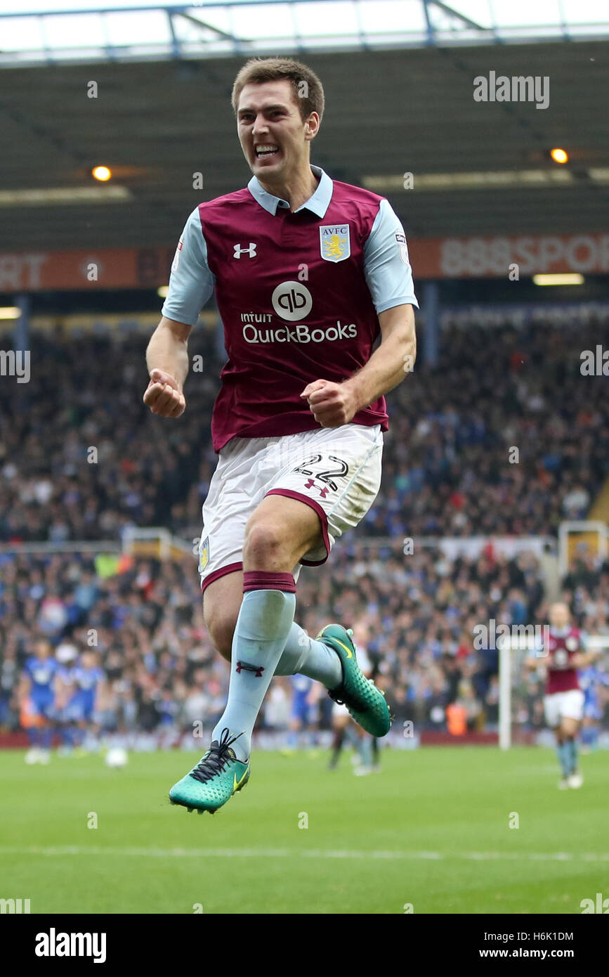 Aston villas gary gardner celebrates scoring hi-res stock photography ...