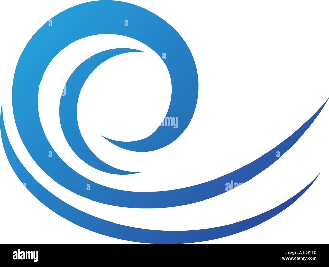 Vector Logo with yellow sun and blue sea waves. Vector logotype Stock ...